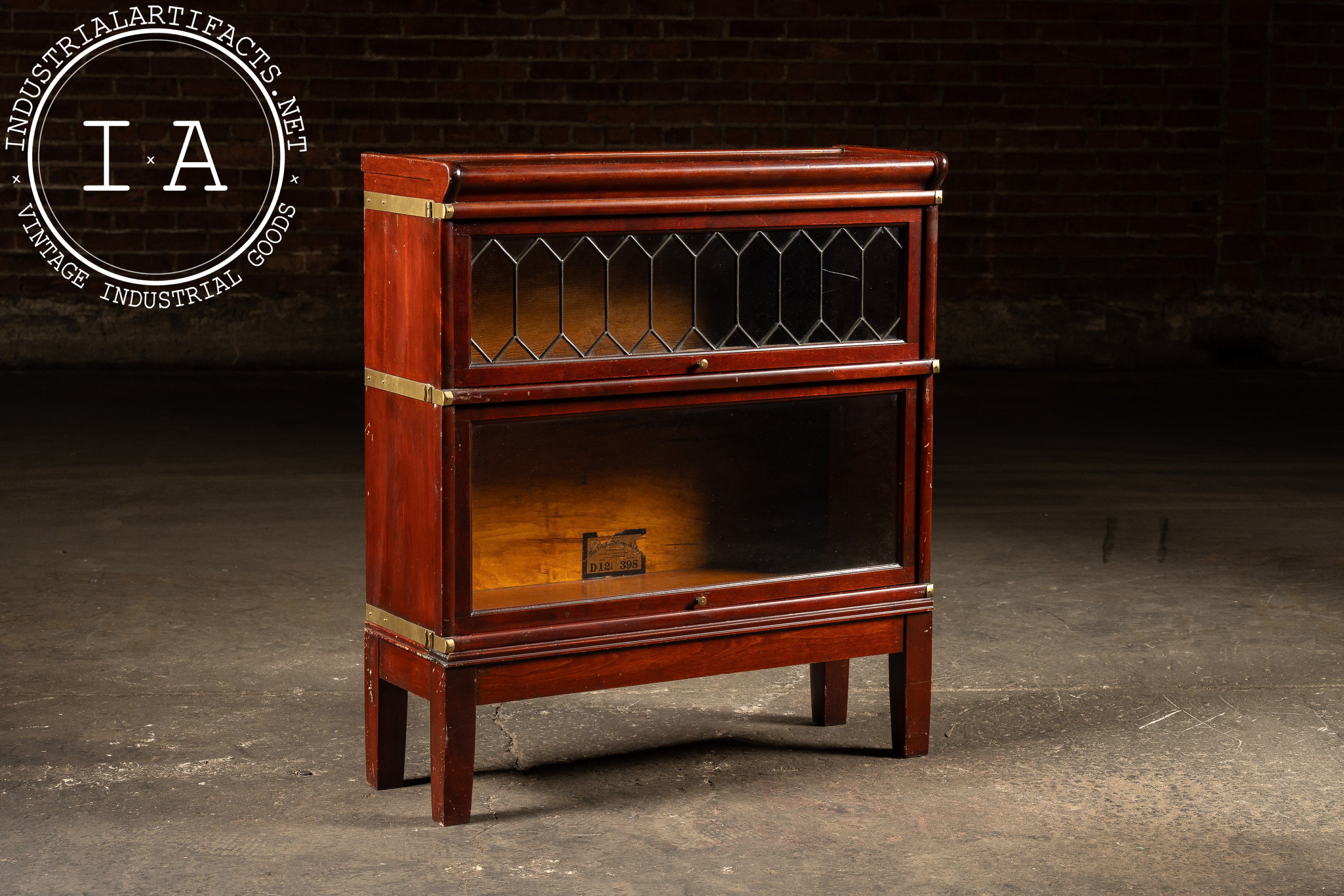 Early 20th Century Imitation Mahogany Two-Section Barrister Case by Gl ...
