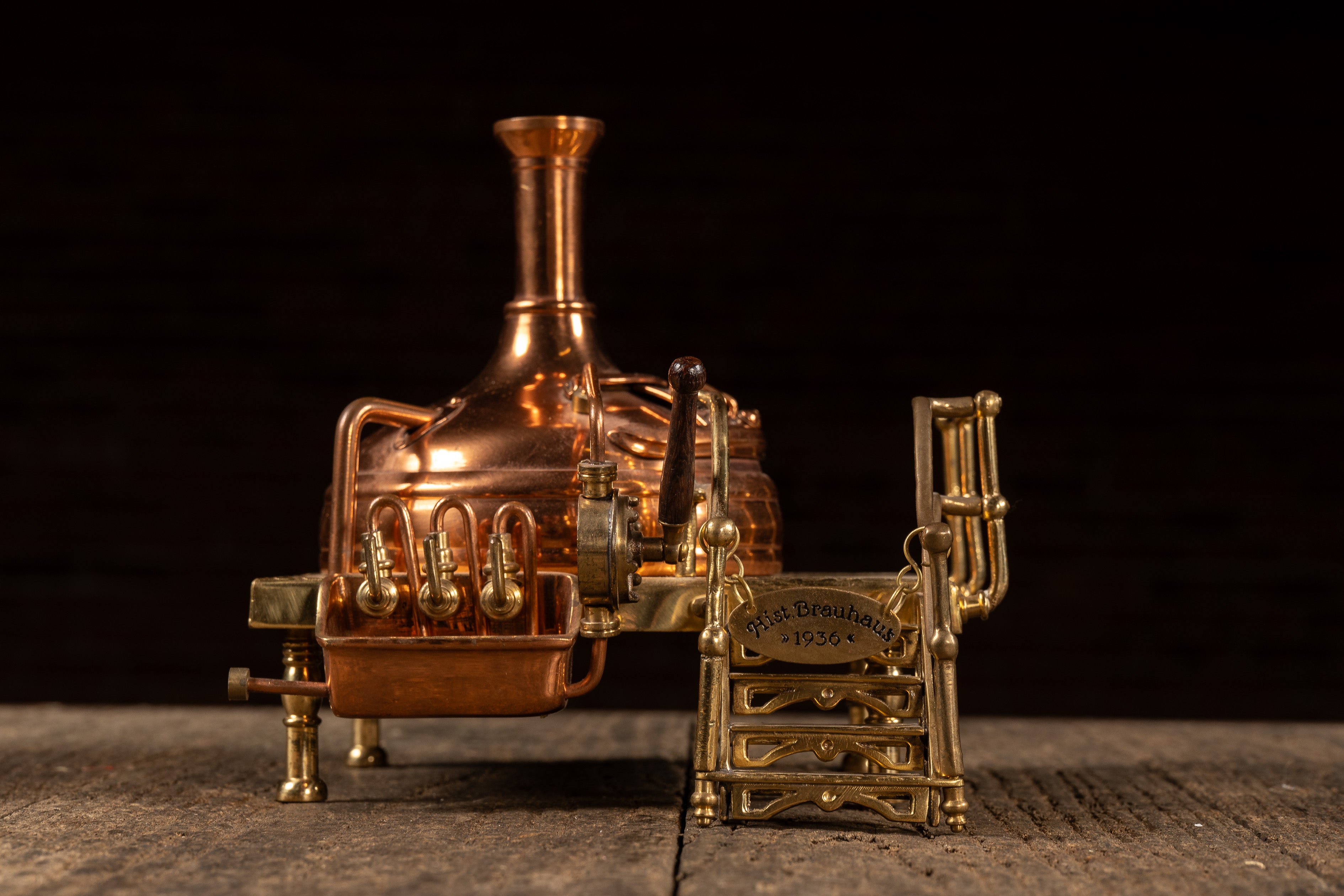 Vintage Miniature Copper and Brass Brewery Vat Model – Industrial Artifacts