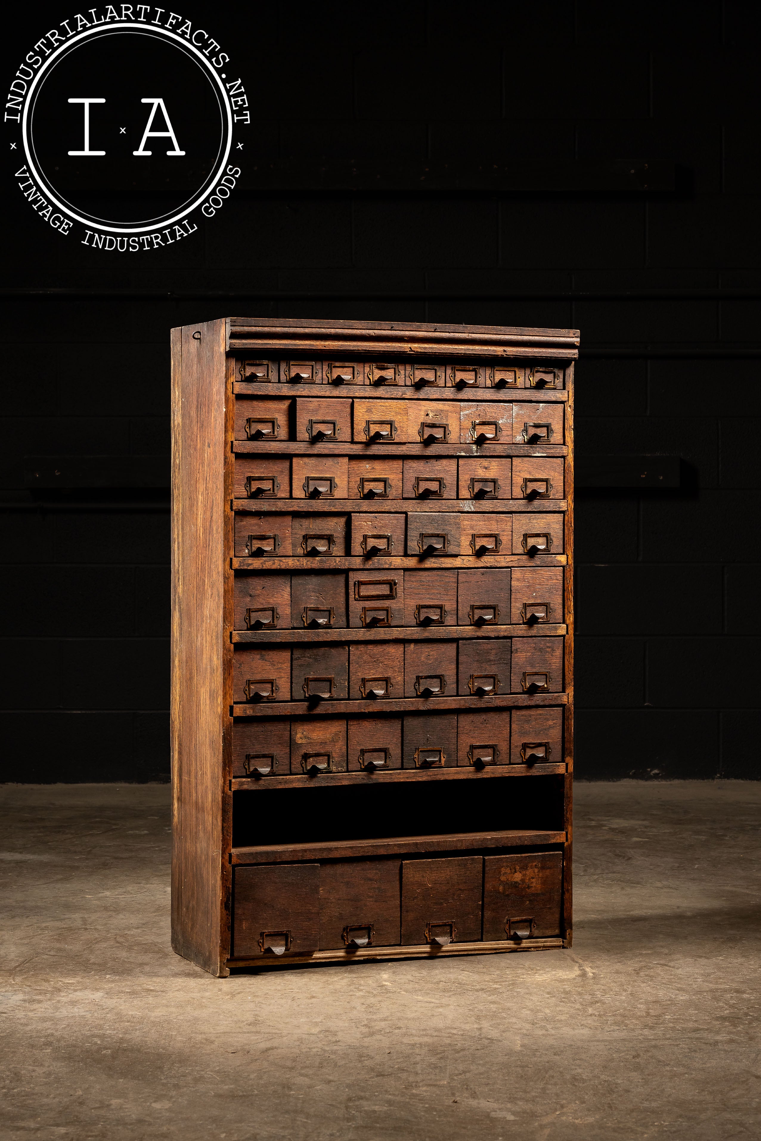 Antique Wooden J.D. Warren Cabinet – Industrial Artifacts