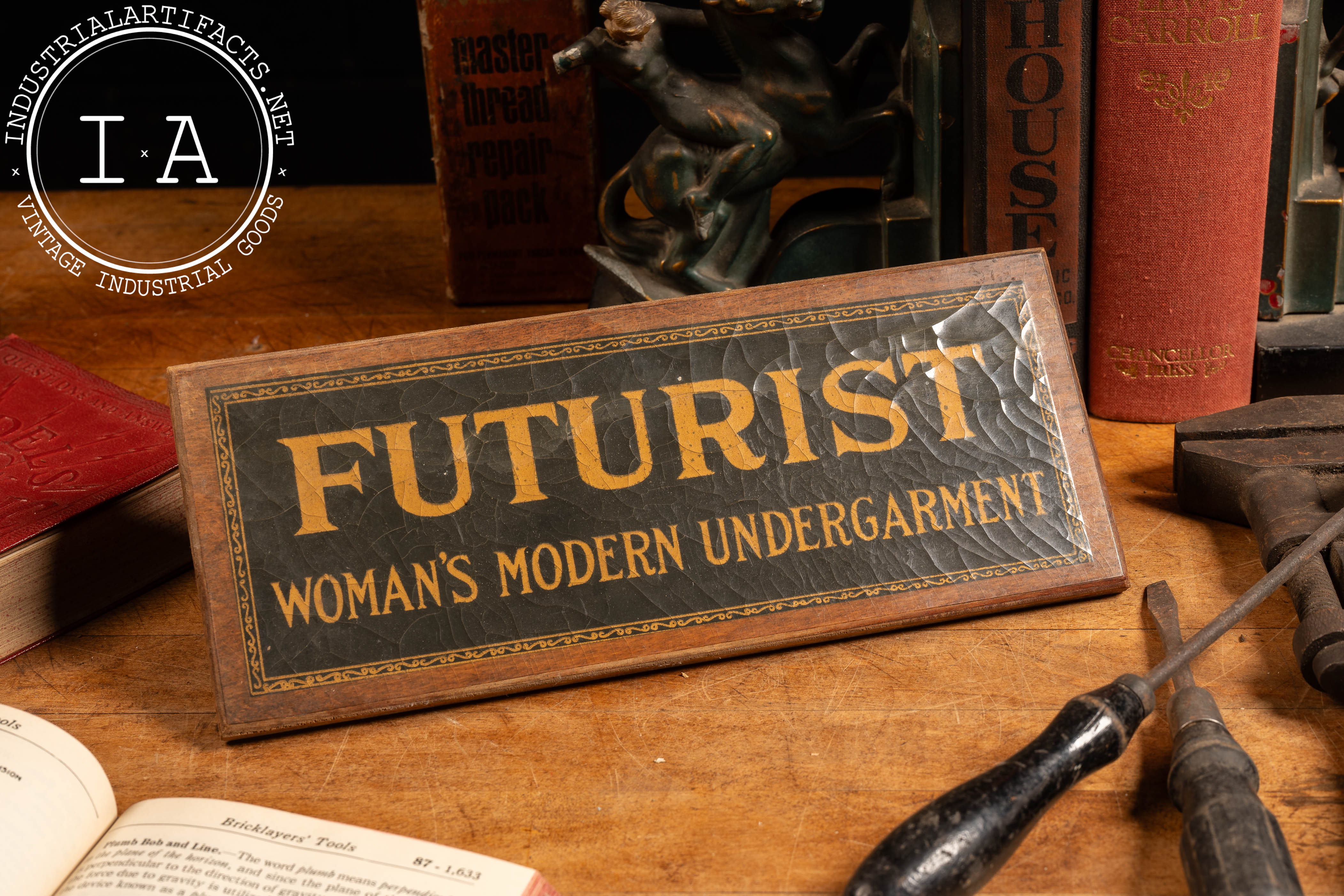 Early 20th Century Wooden Undergarment Advertising Sign – Industrial ...