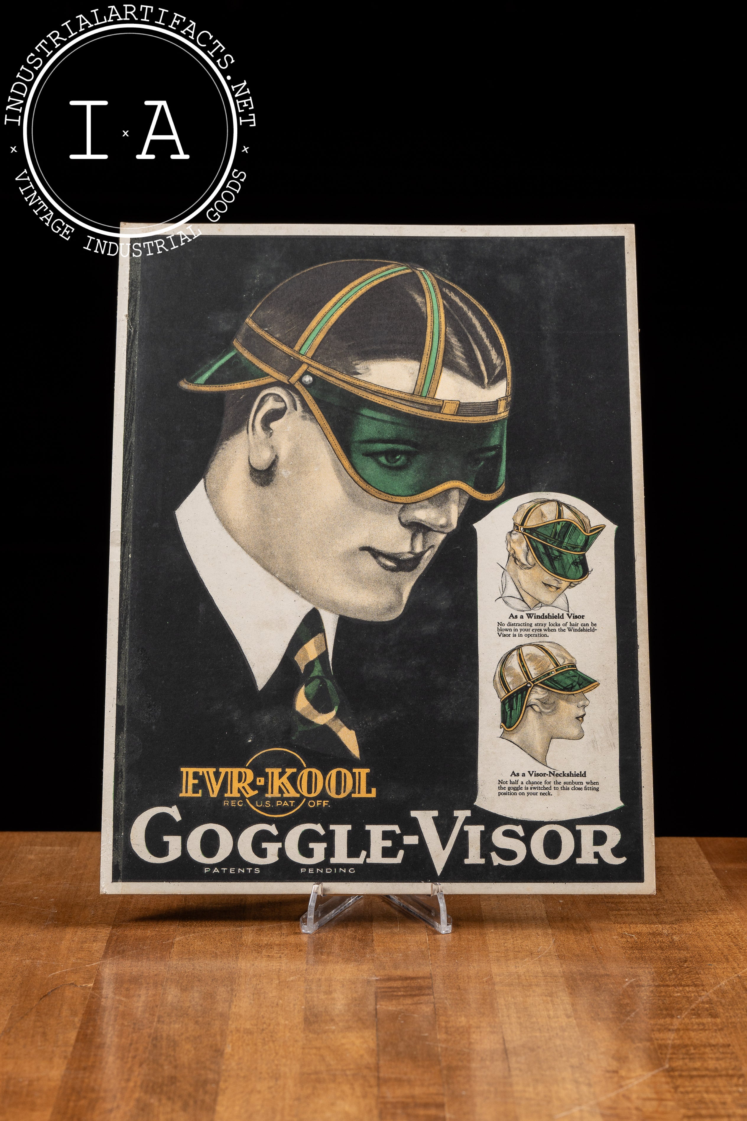 Antique Evr-Kool Goggle-Visor Litho Cardstock Standee – Industrial ...