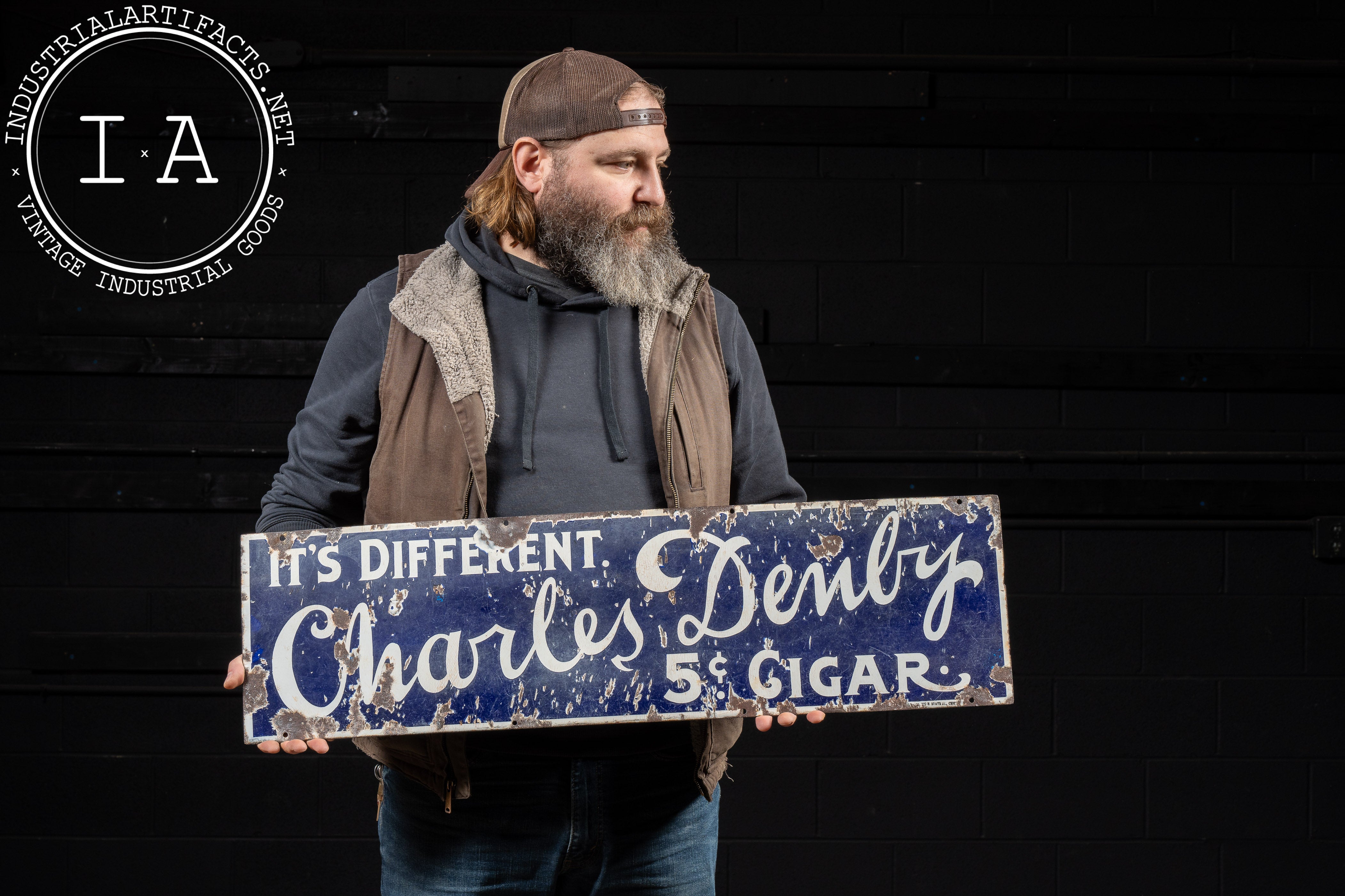 Charles Denby Cigars Single-Sided Porcelain Sign – Industrial Artifacts