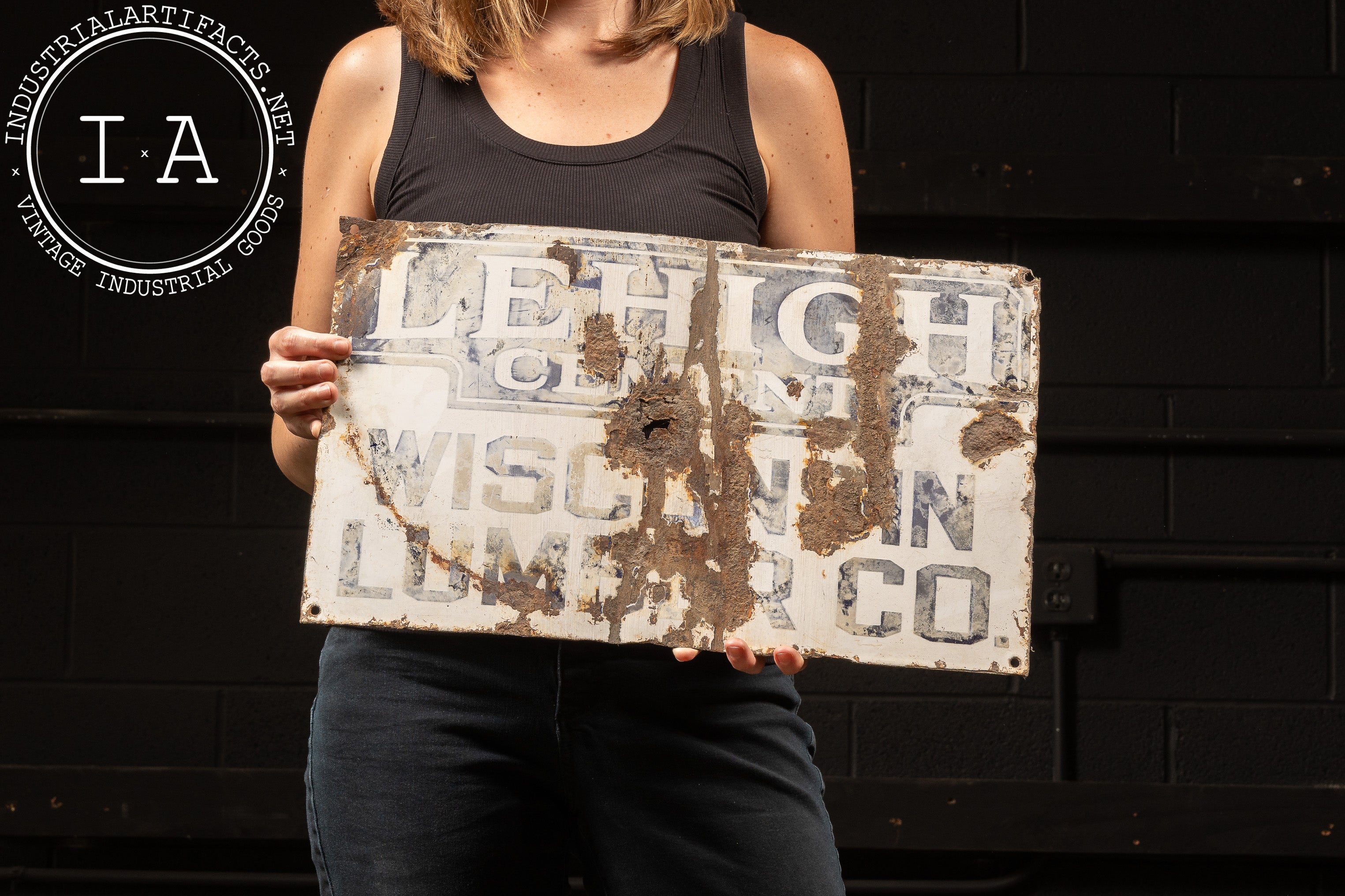 Lehigh Cement/Wisconsin Lumber Co. Porcelain Sign – Industrial Artifacts