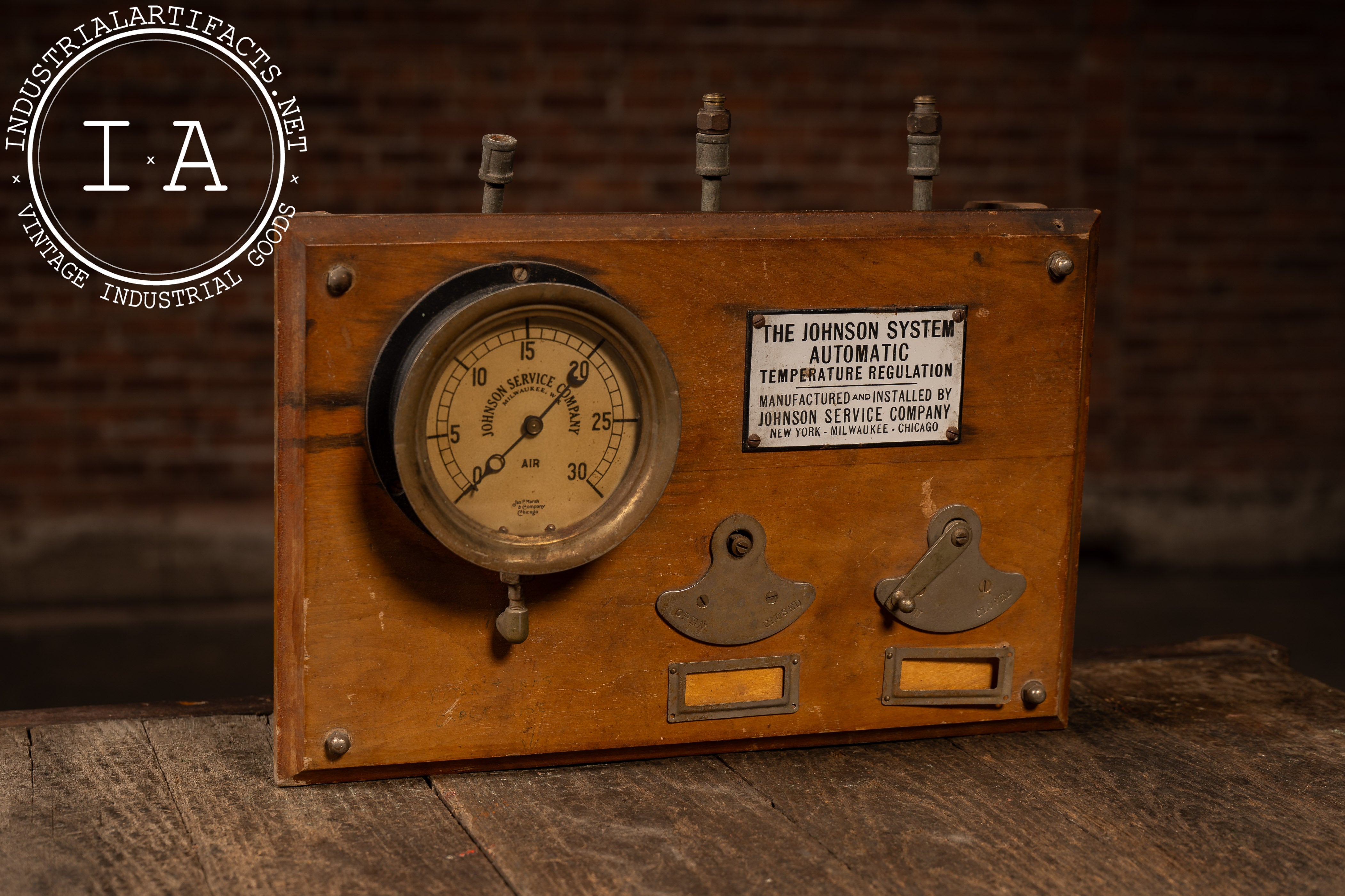 Antique Pneumatic Temperature Regulation Panel by Johnson – Industrial ...