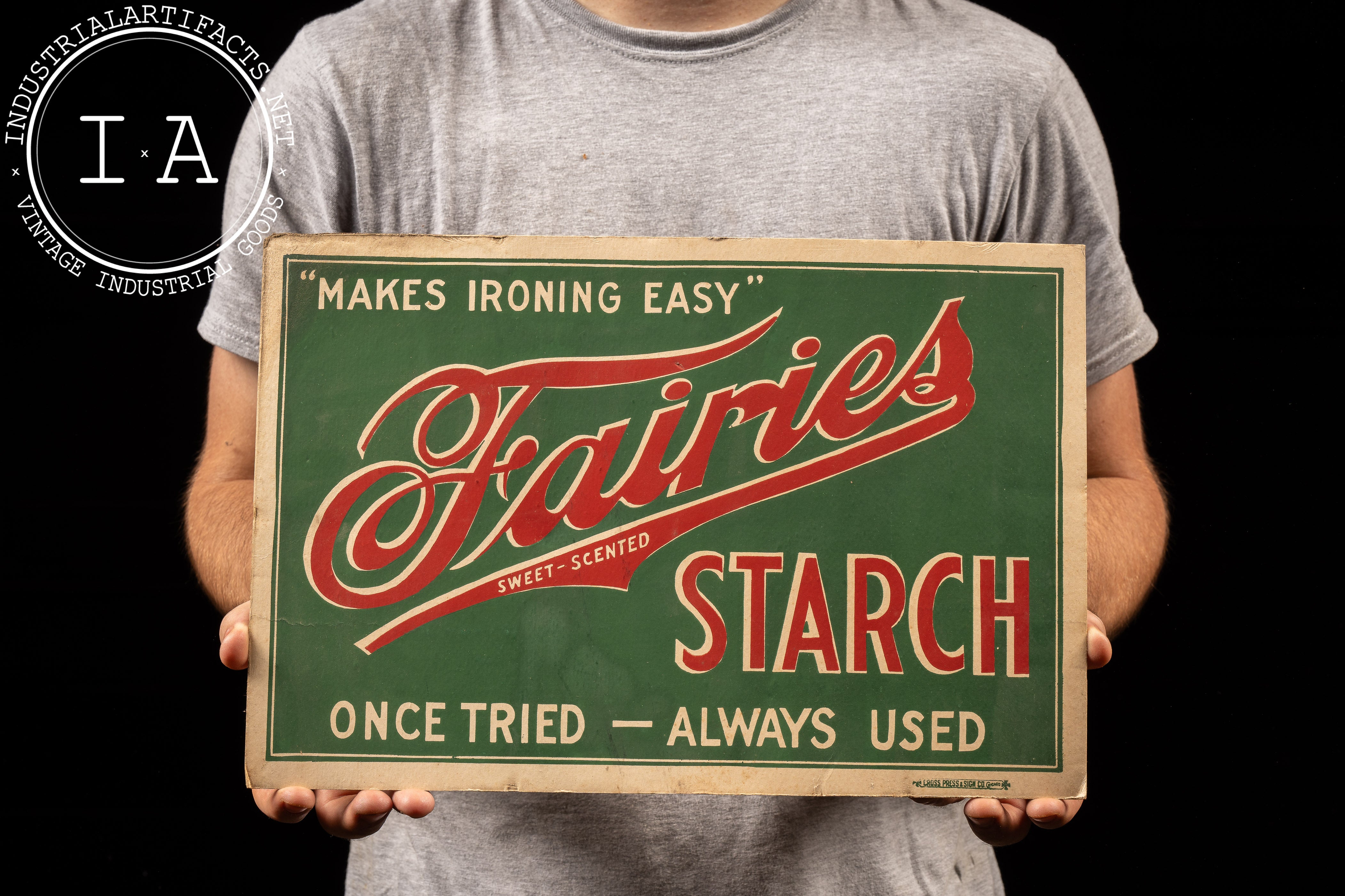 Antique Cardstock Fairies Starch Advertising Sign – Industrial Artifacts