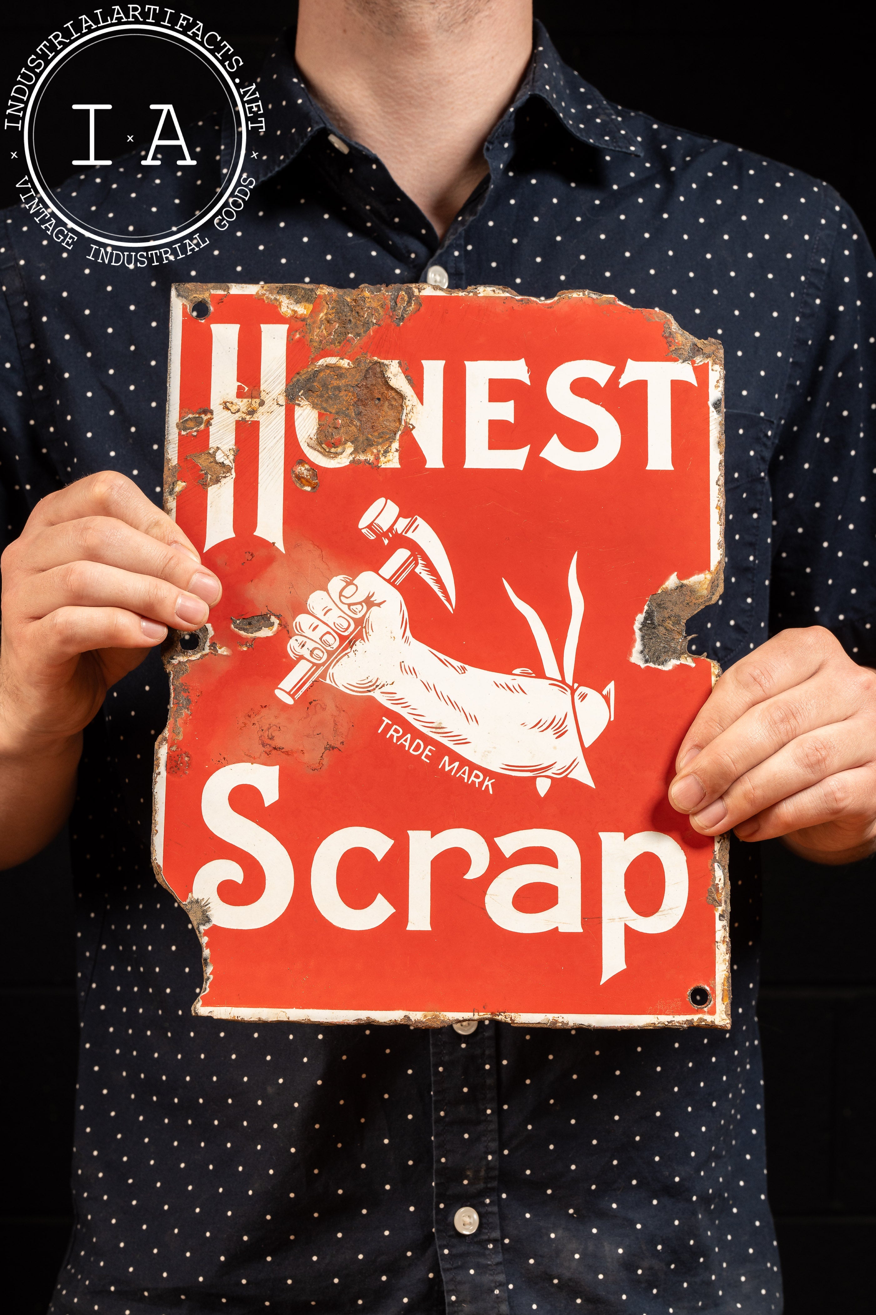 Antique SSP Honest Scrap Tobacco Advertising Sign – Industrial Artifacts