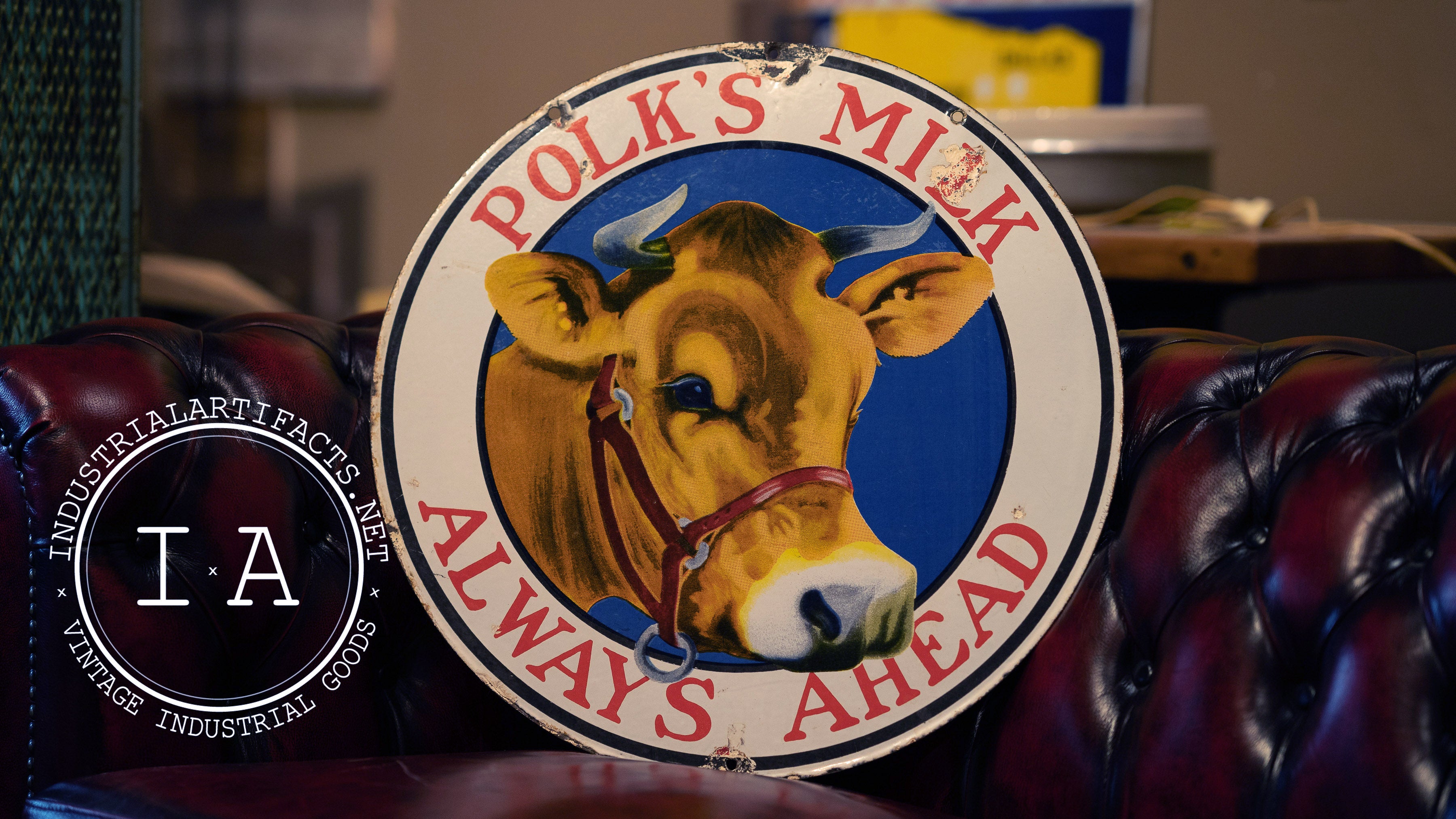 DSP Polk's Milk Advertising Sign – Industrial Artifacts