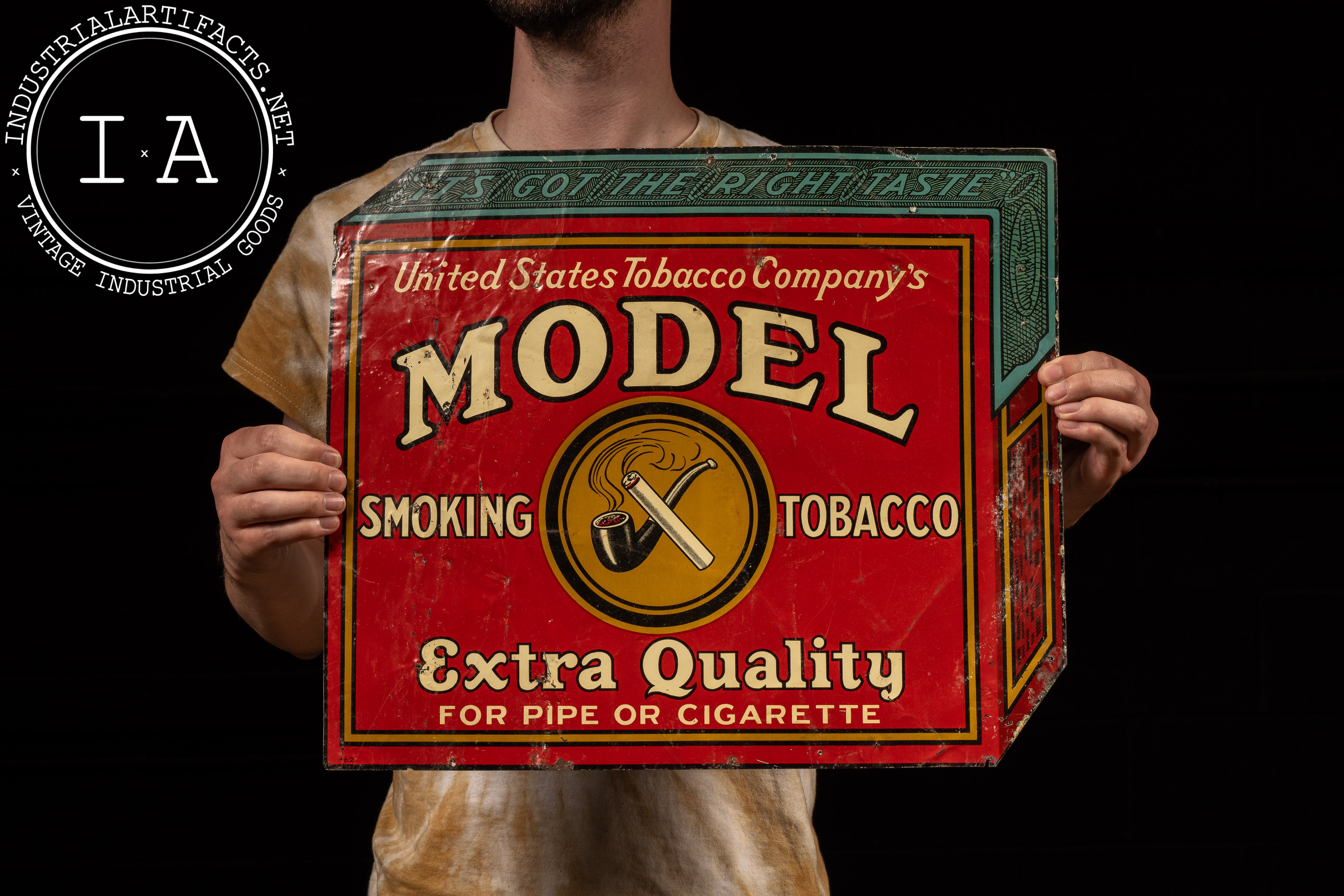 Antique Model Tobacco Tin Advertising Sign – Industrial Artifacts