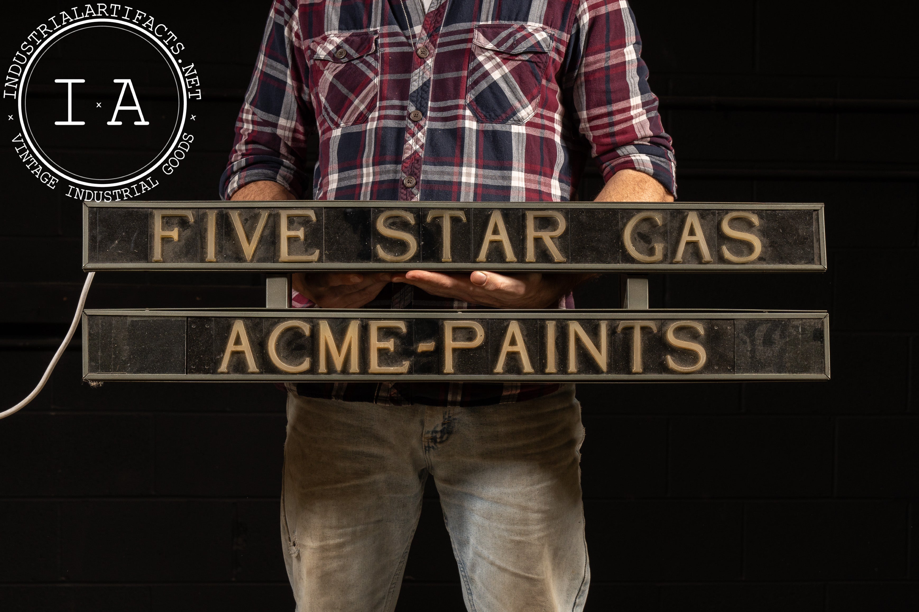 Five Star Gas / Acme Paints Lighted Storefront Sign – Industrial Artifacts