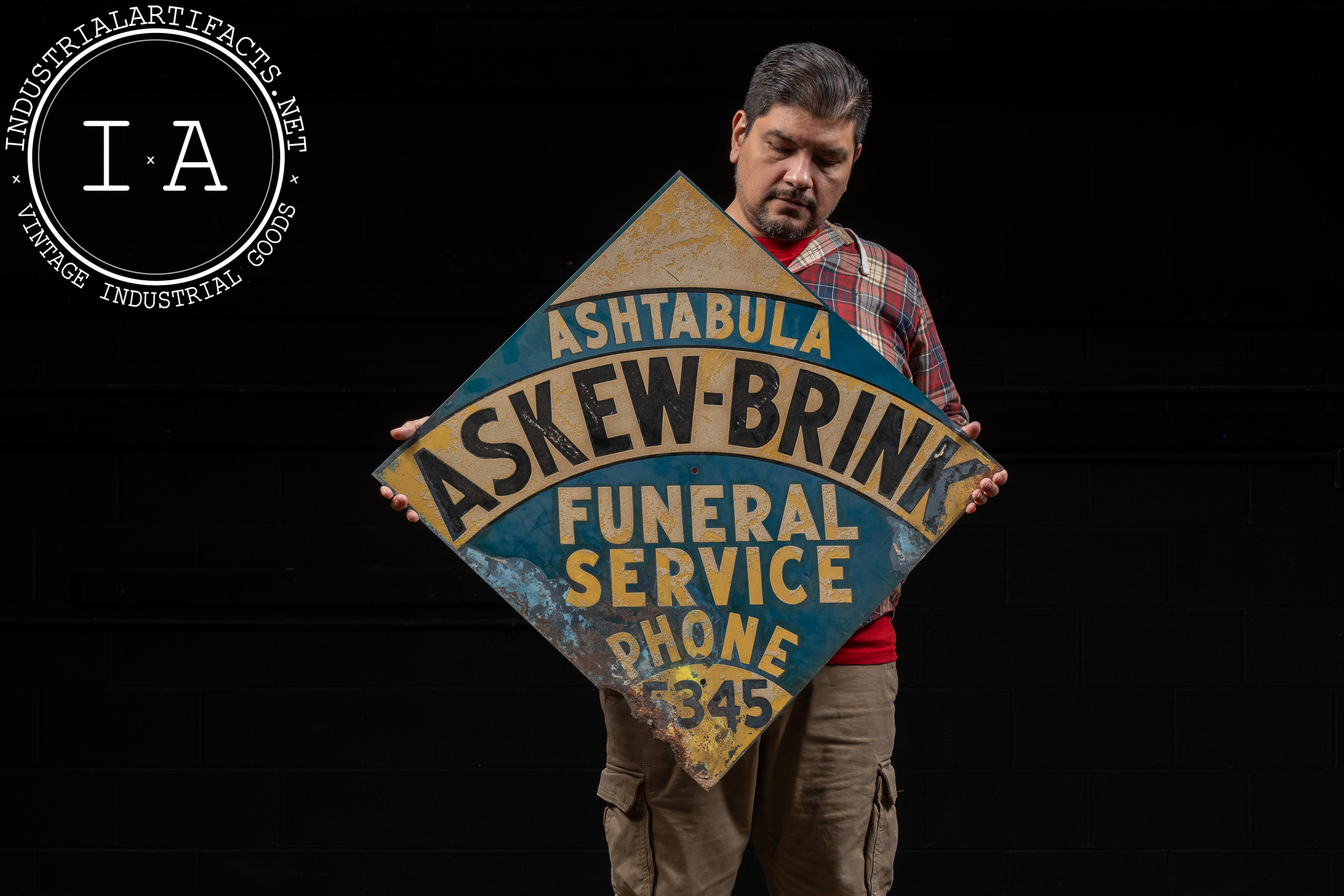 Vintage Askew-Brink Funeral Service Smaltz Sign – Industrial Artifacts