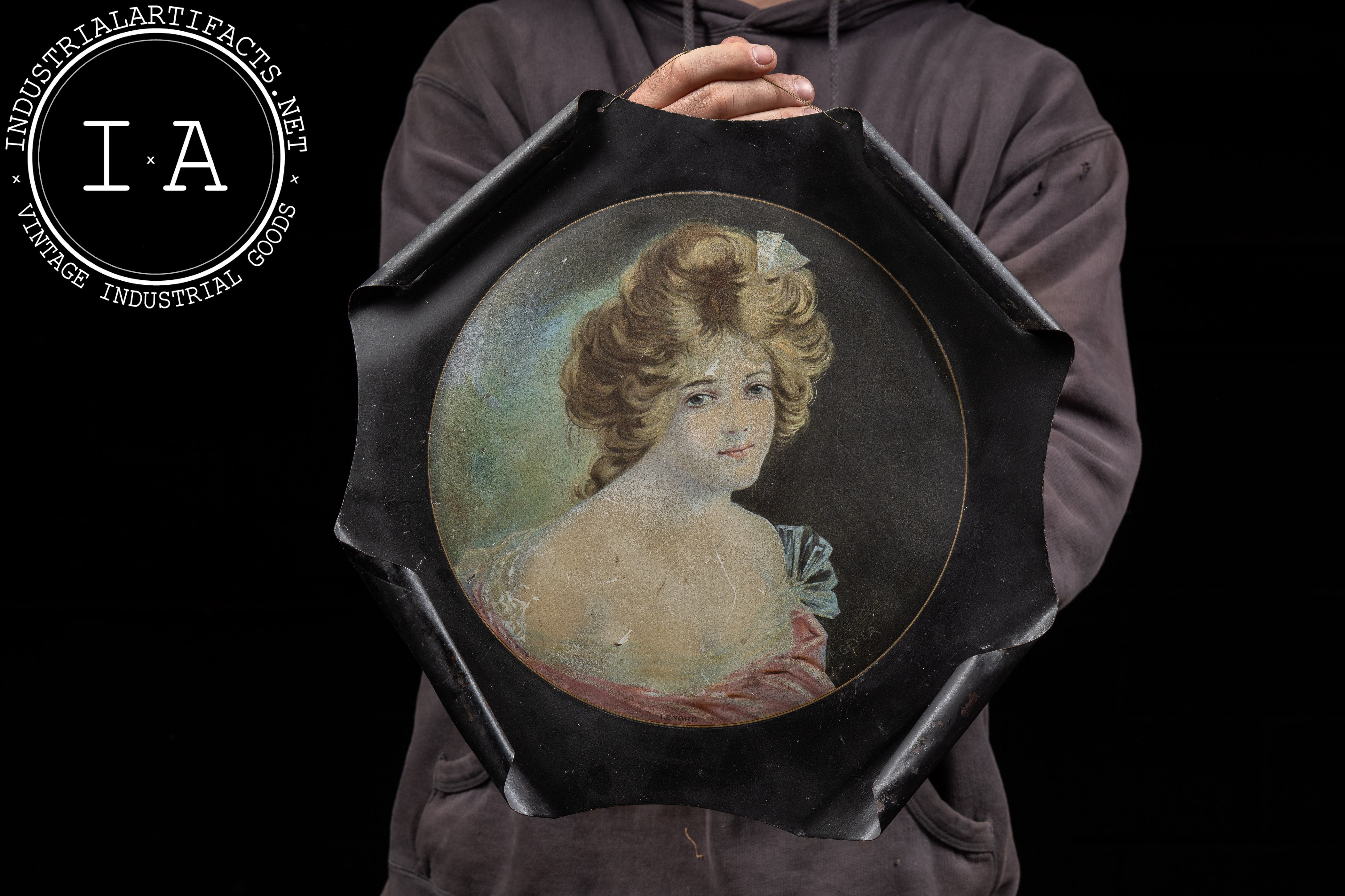 Lenore | Late 19th Century Geyer Self-Framed Tin Litho Sign ...
