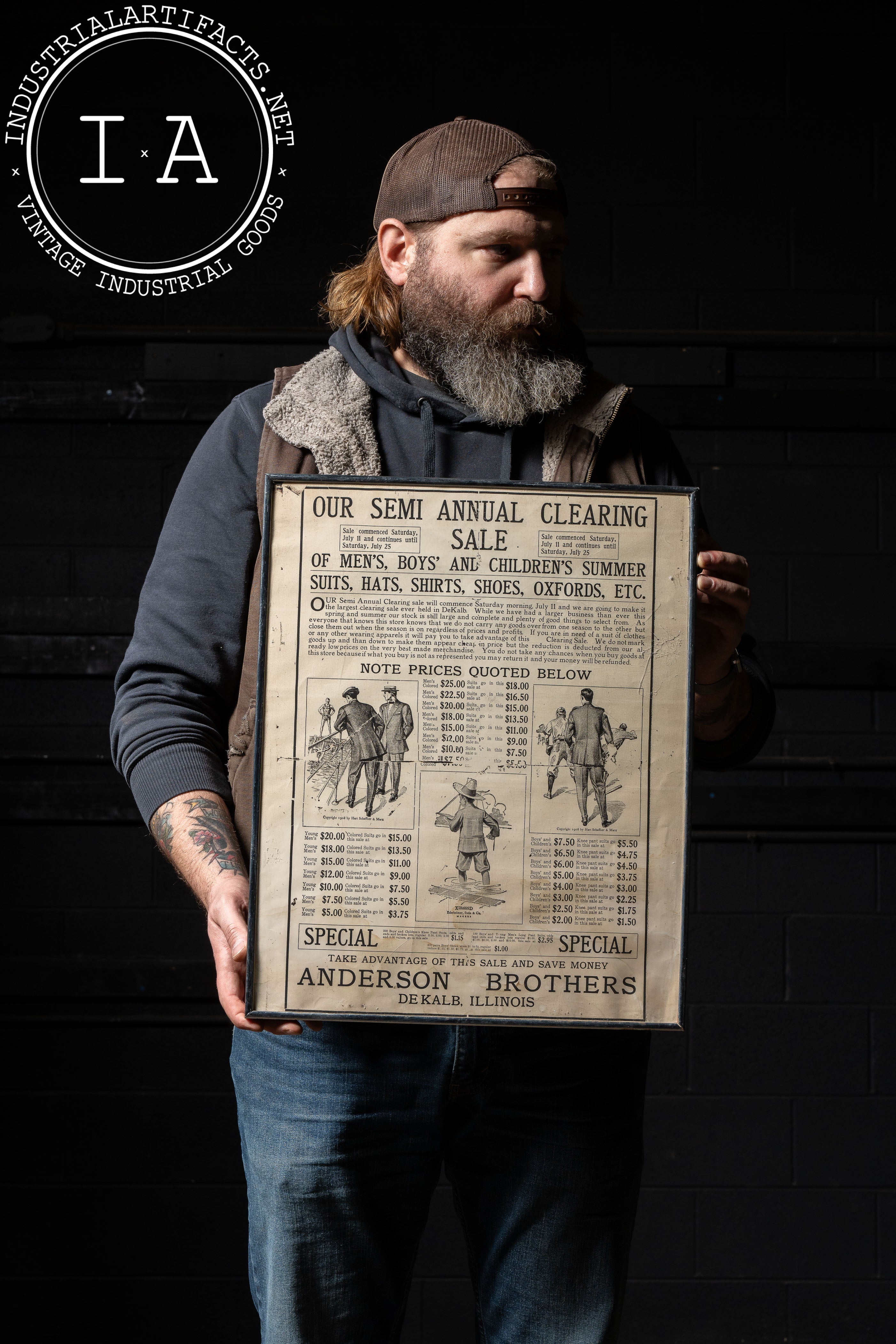 Antique Anderson Brothers Framed Advertisement – Industrial Artifacts