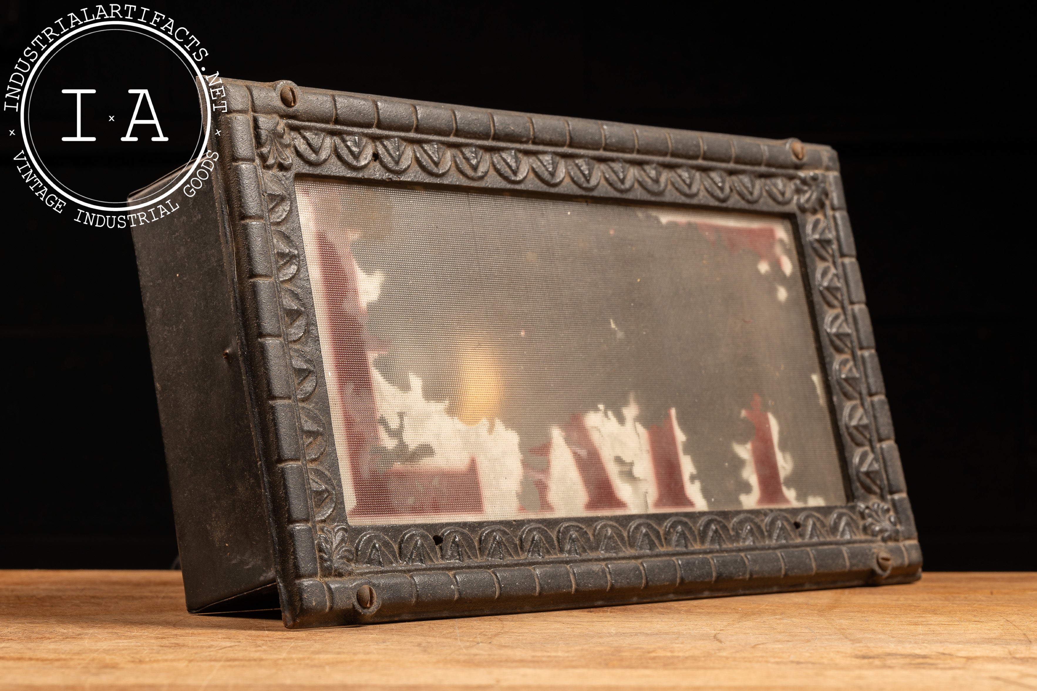 Antique Cast Iron Lighted Exit Sign Box – Industrial Artifacts