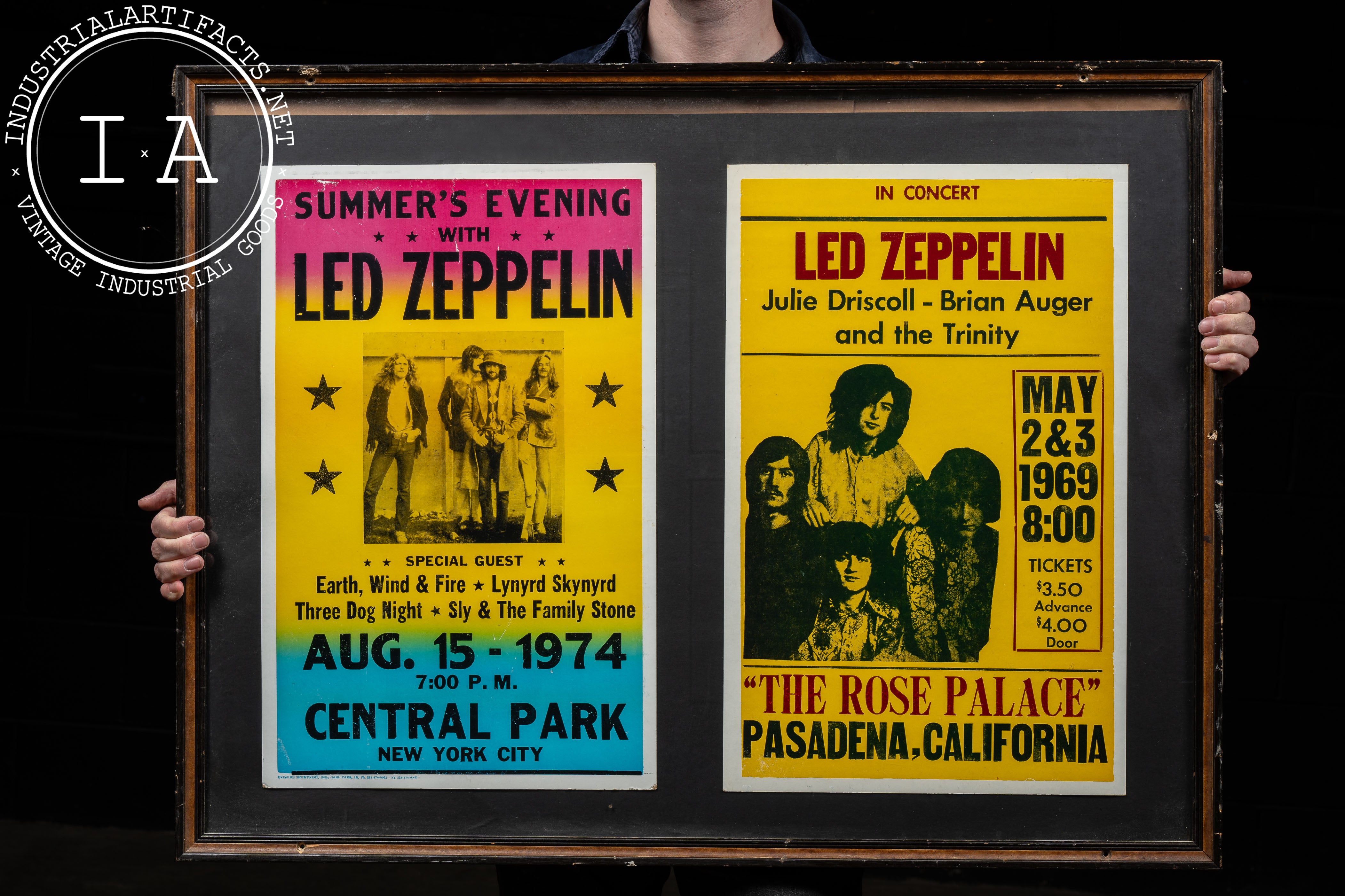 Pair of Framed Led Zeppelin US Tour Posters – Industrial Artifacts