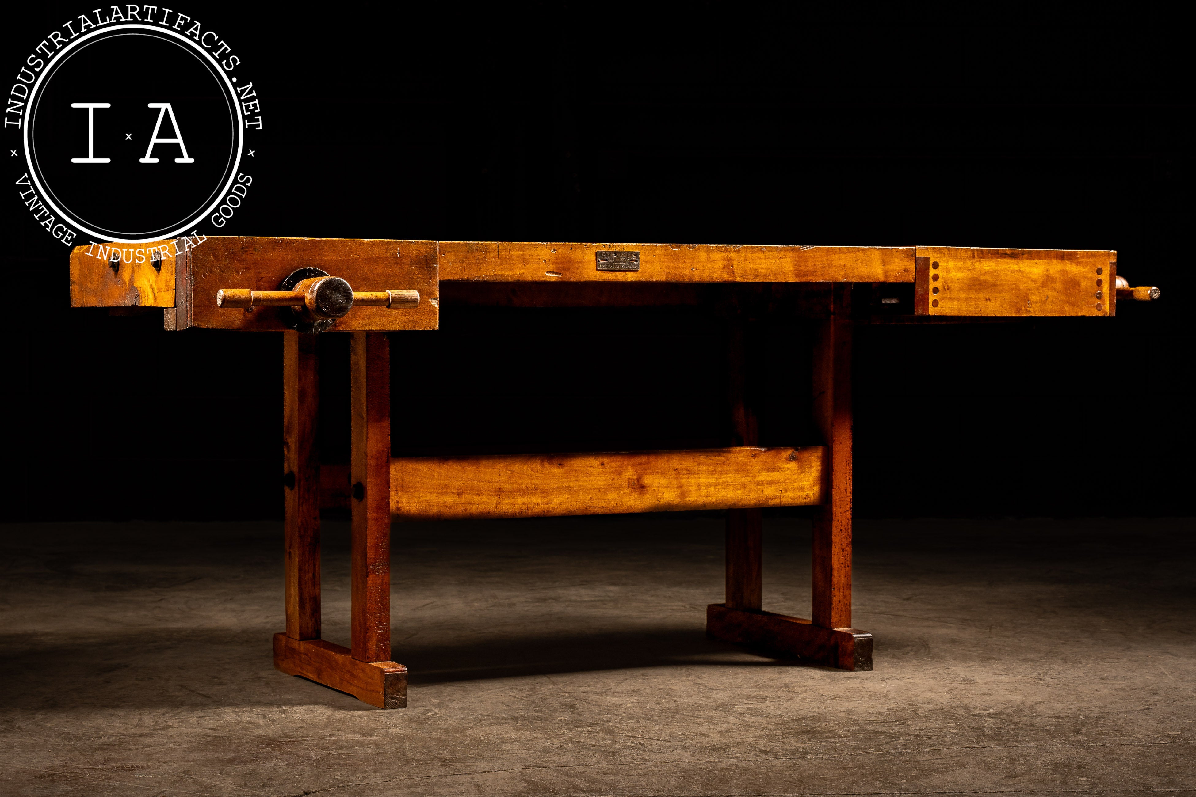 Antique Wooden Carpenters Bench by Stebbins Hardware Co. – Industrial ...