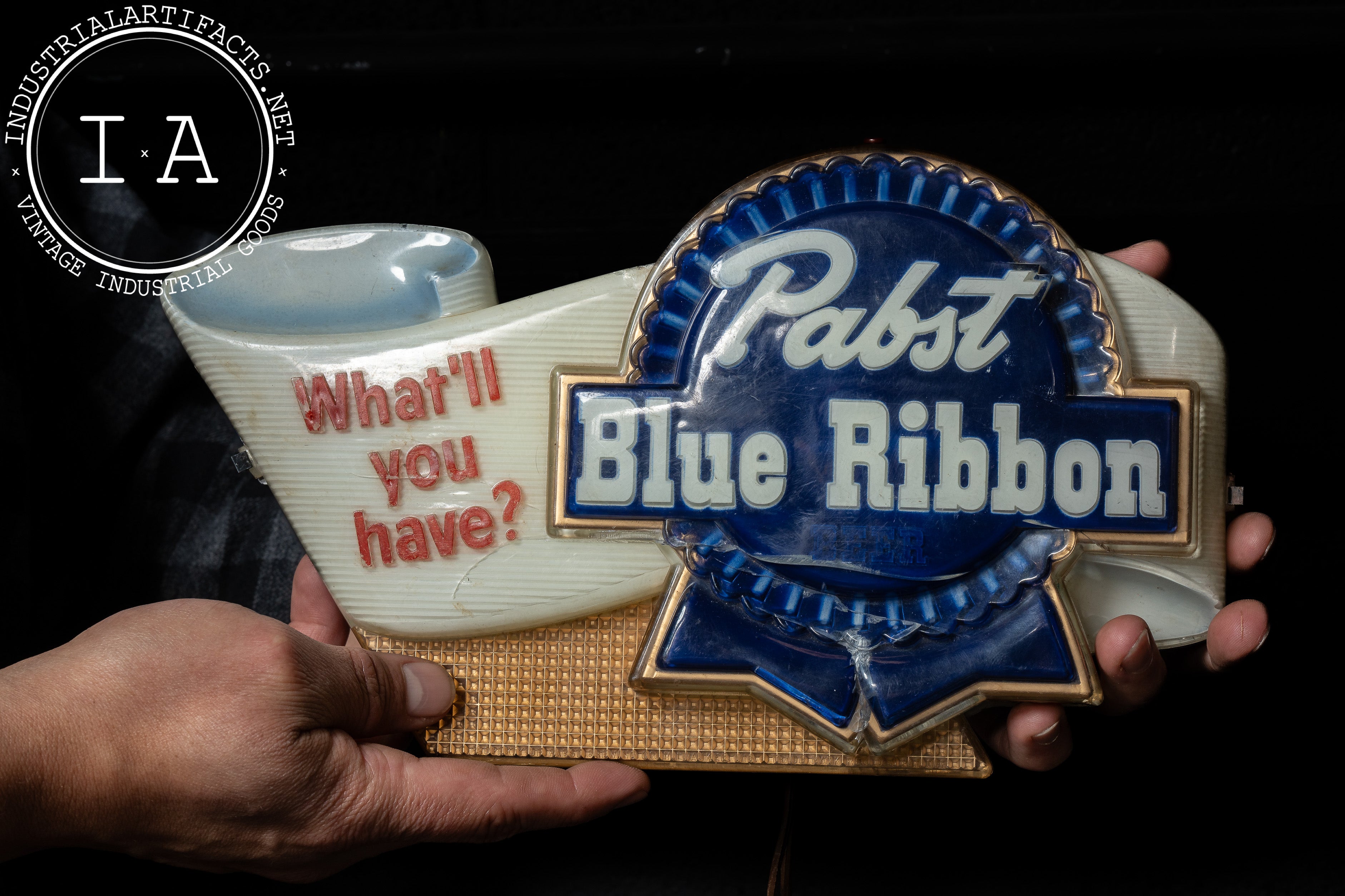 Vintage Pabst Blue Ribbon Lighted Plastic Sign – Industrial Artifacts