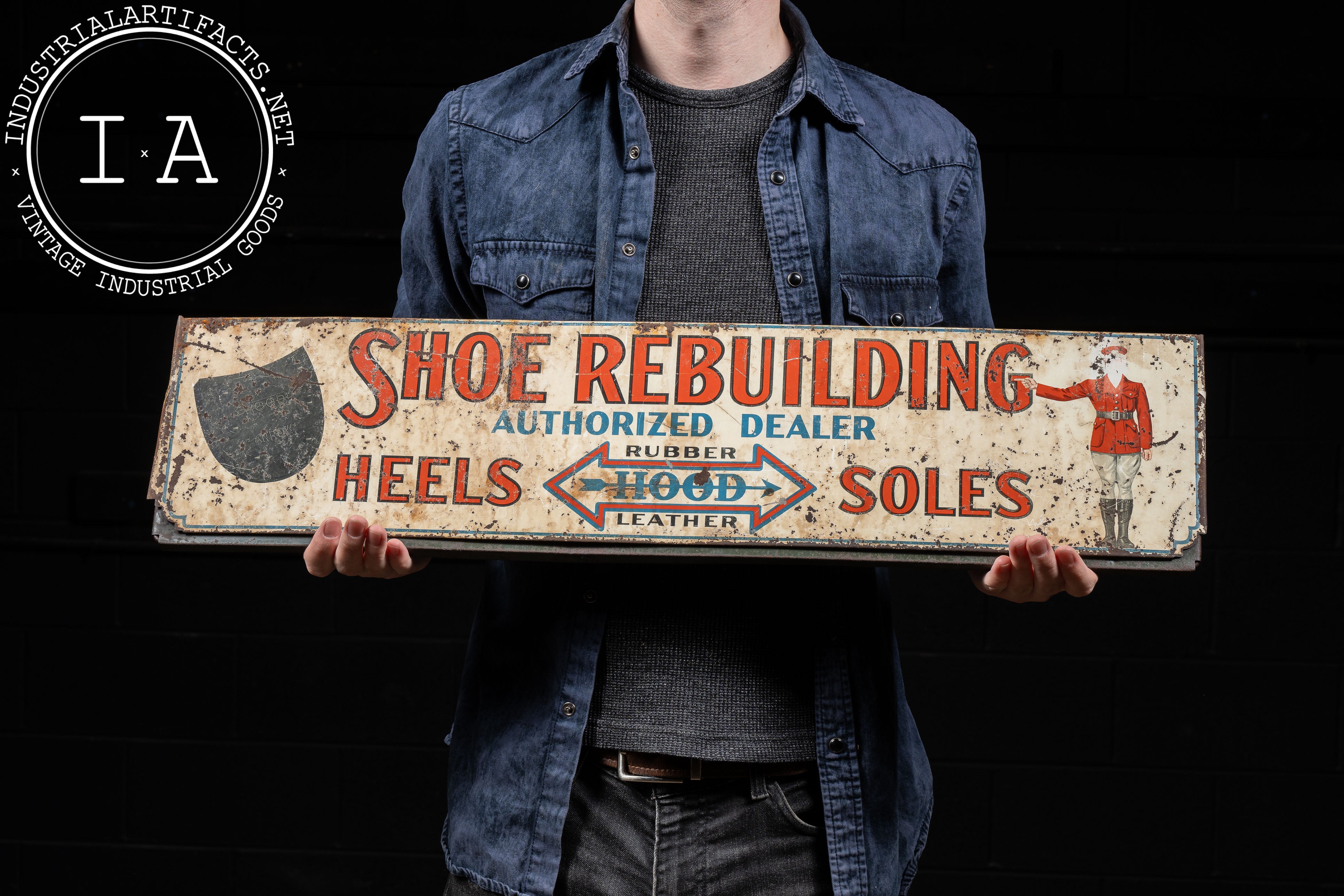 Antique Hood Shoe Rebuilding Storefront Sign – Industrial Artifacts