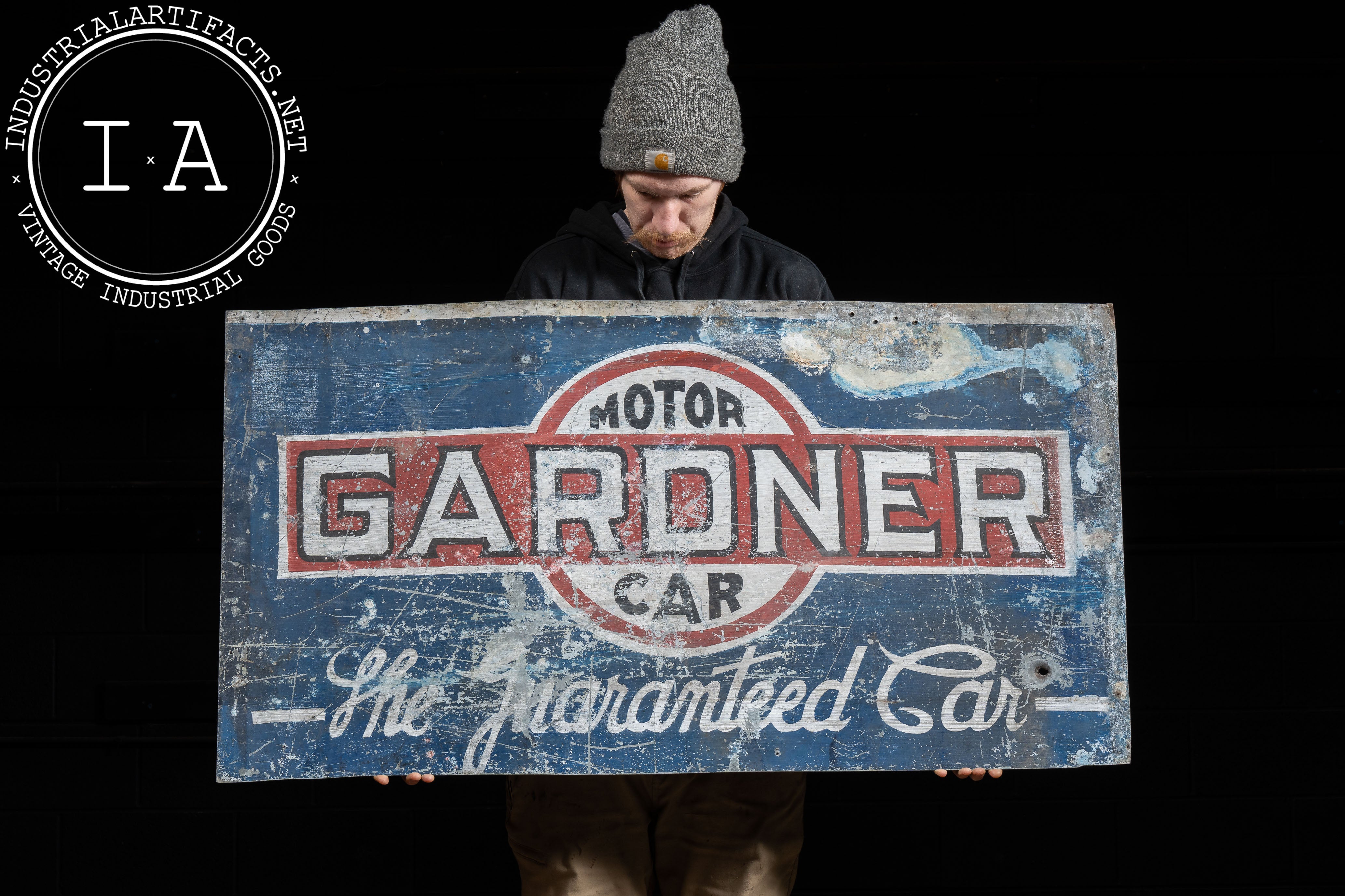 Antique Gardner Motor Car Painted Tin Sign – Industrial Artifacts