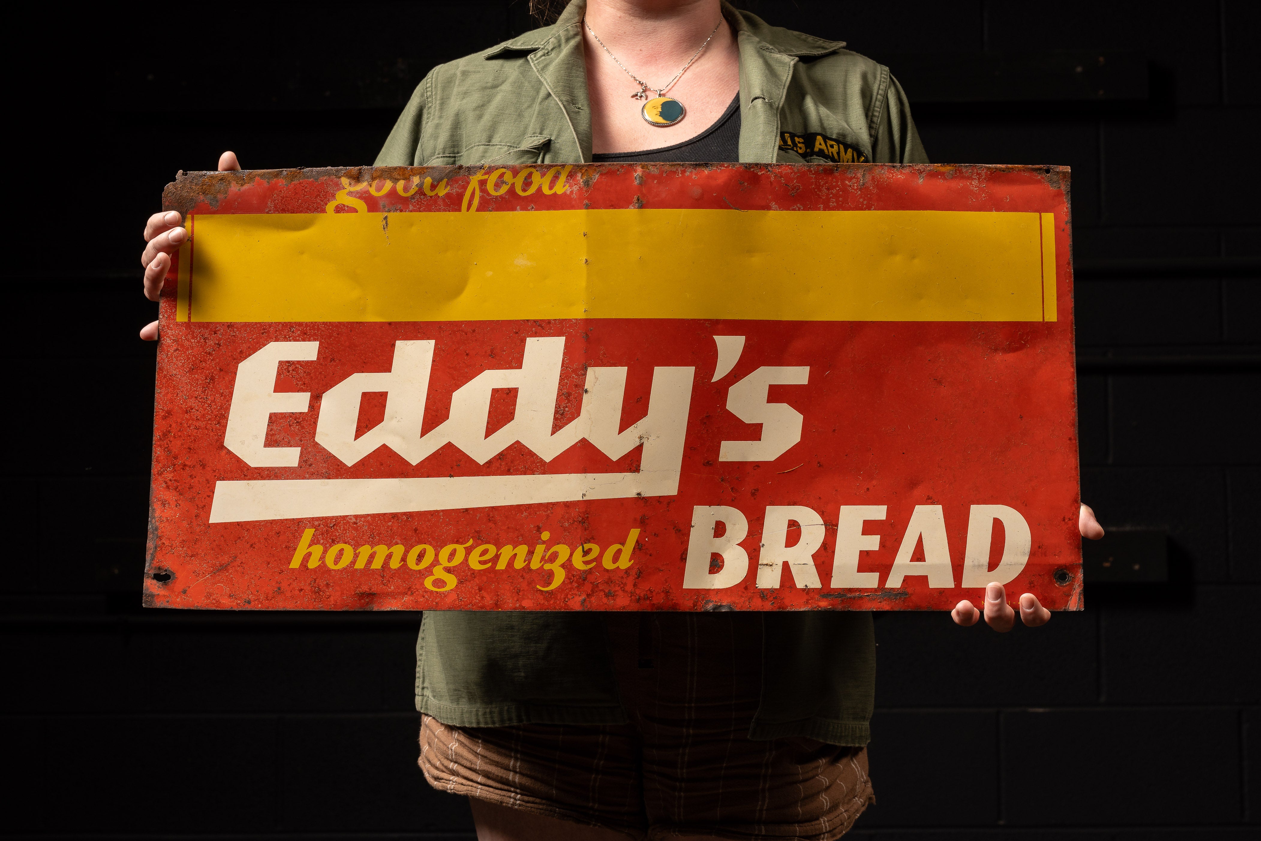 Vintage Tin Eddy's Bread Advertising Sign – Industrial Artifacts