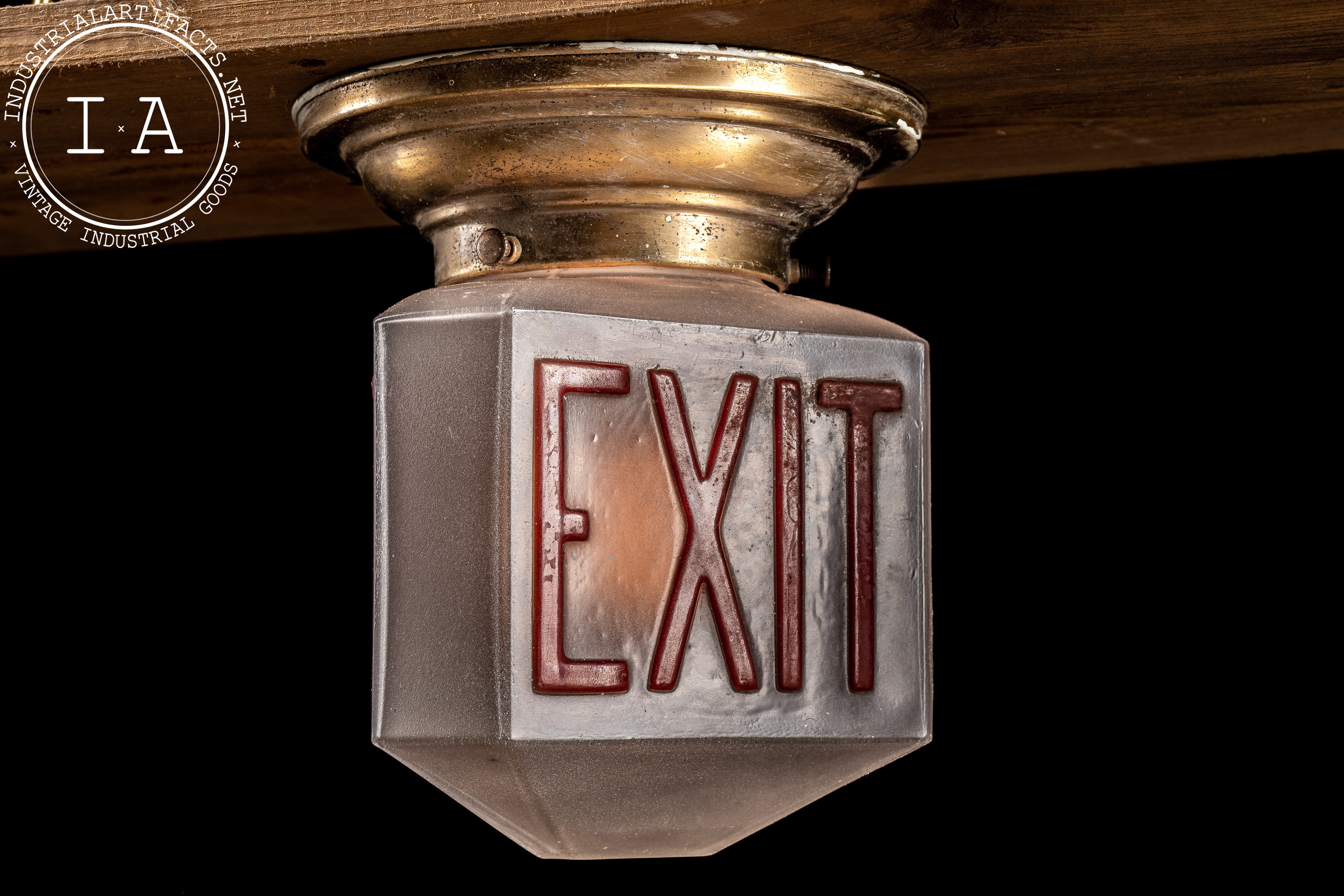 Art Deco Glass Industrial Exit Path Lamp – Industrial Artifacts