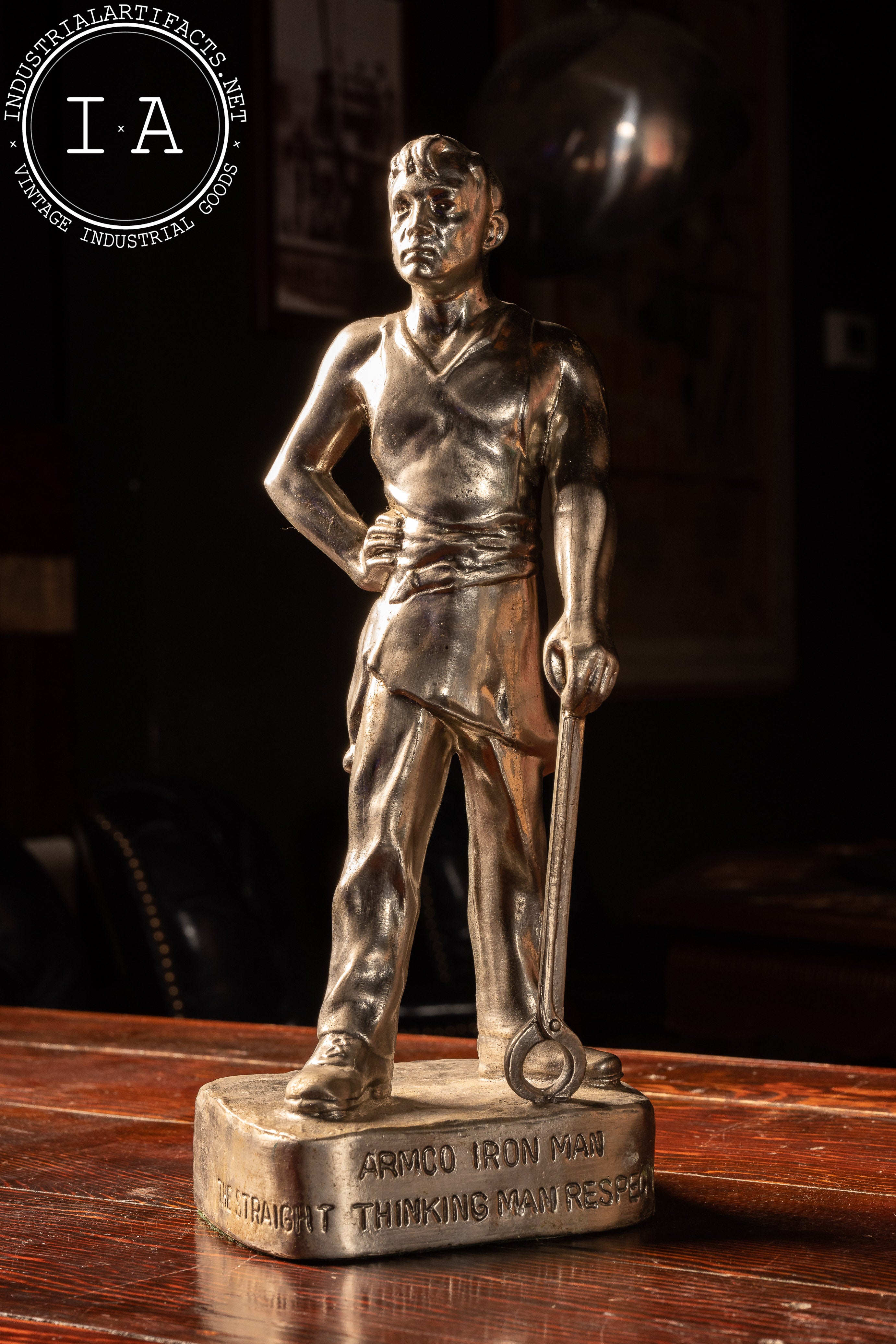 c. 1966 Aluminum Armco Iron Man Statue – Industrial Artifacts