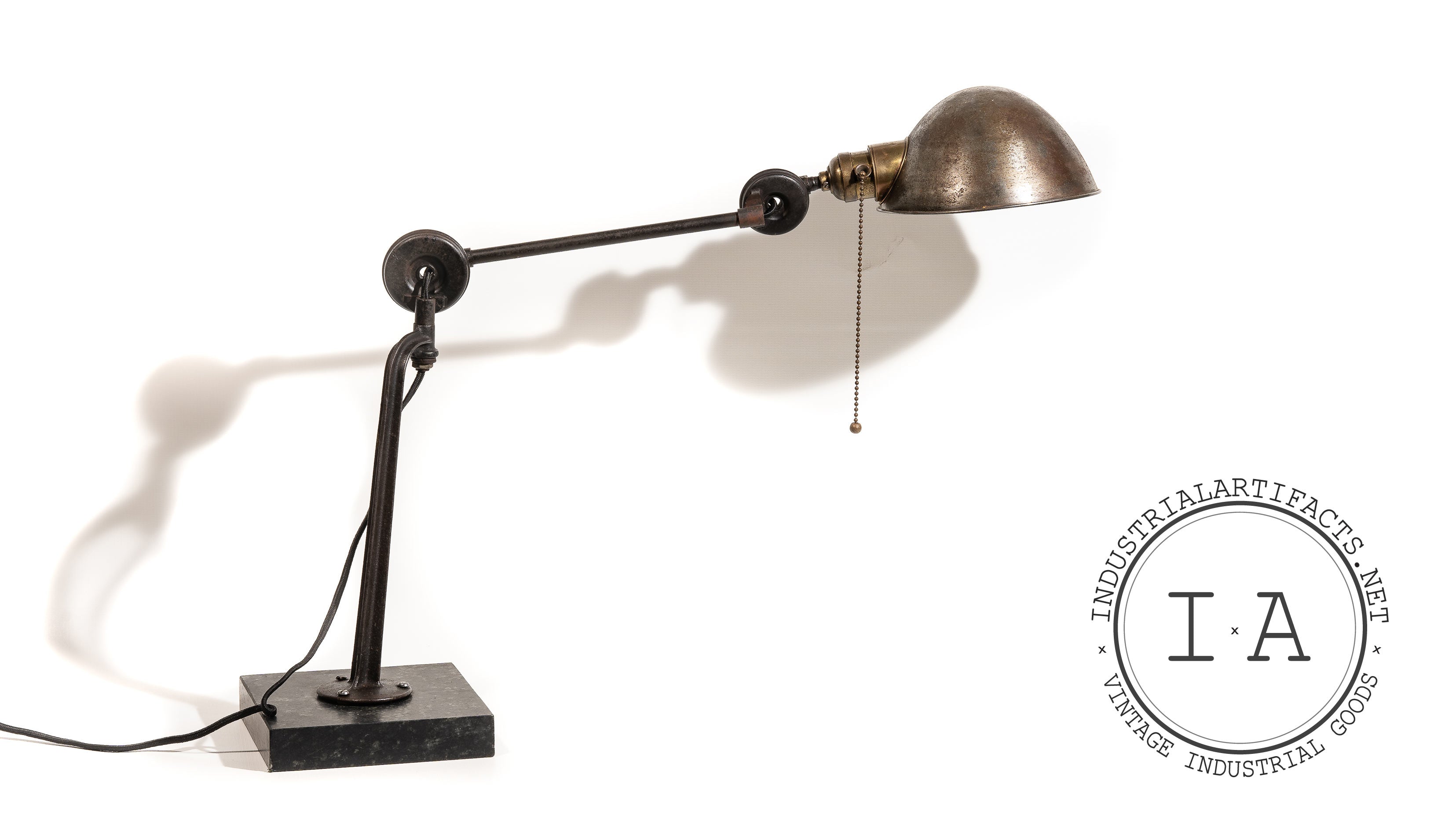 Antique Articulated Edon Task Lamp With Base – Industrial Artifacts