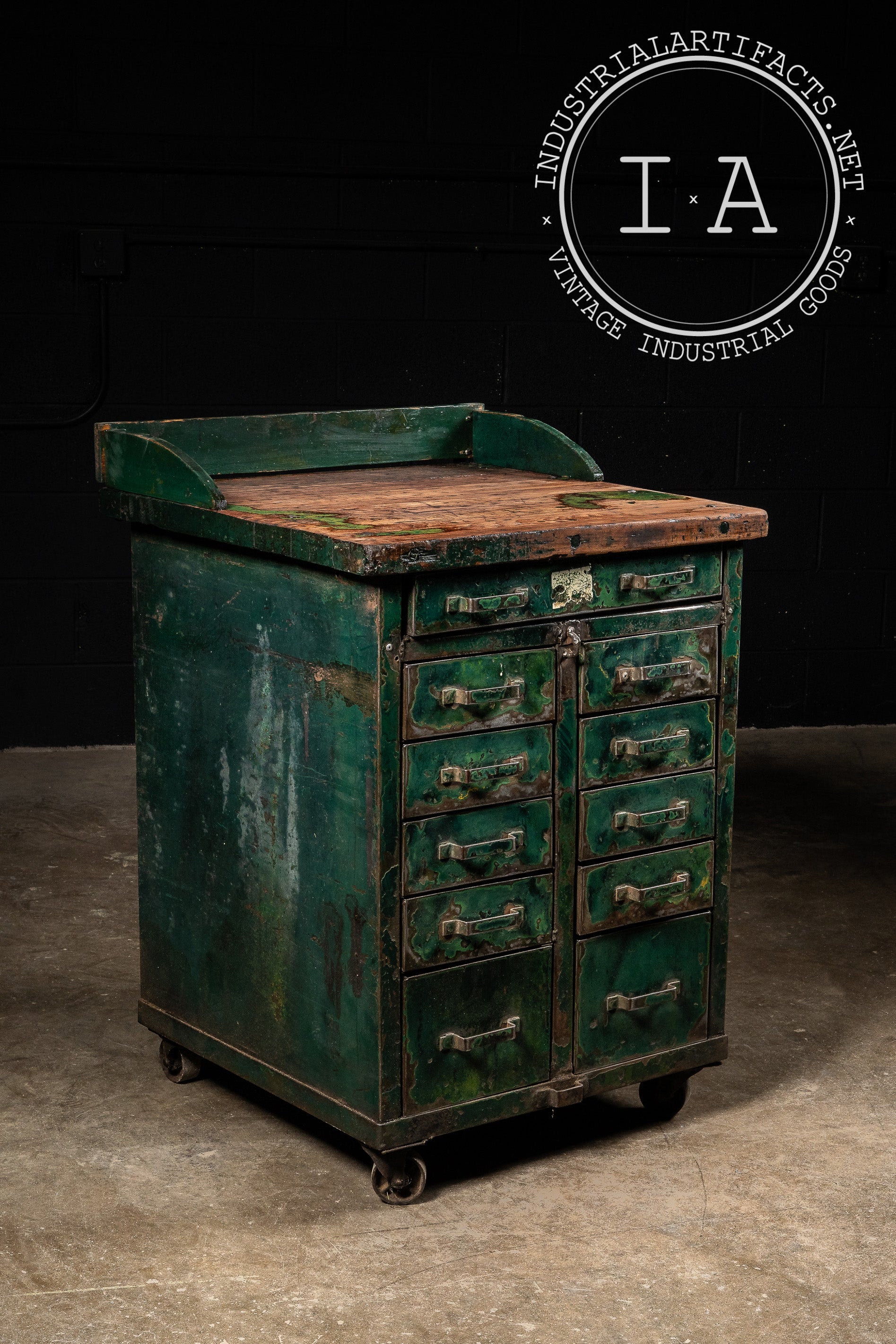 Antique Industrial Machine Shop Cabinet with Original Paint ...