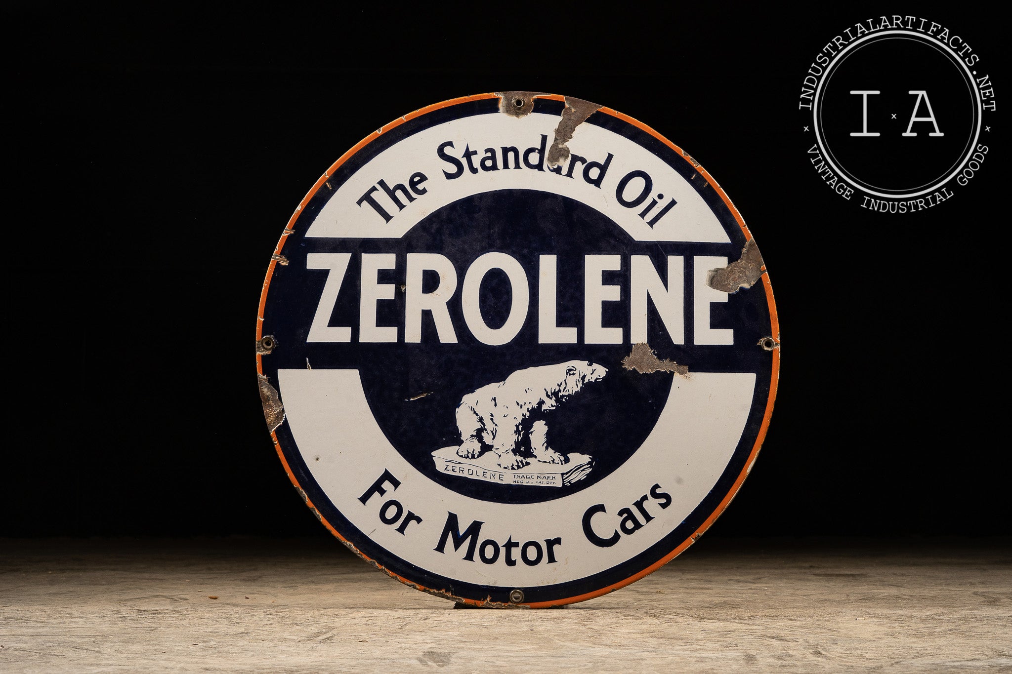 Antique Zerolene Standard Oil Porcelain Sign – Industrial Artifacts