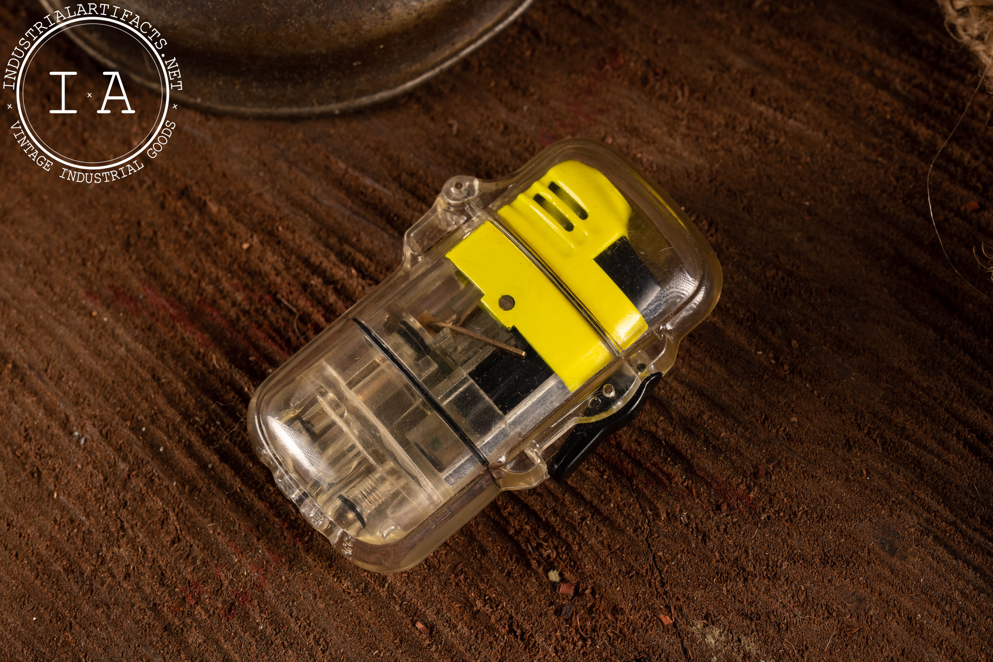 Vintage Yellow and Clear Craze Lighter – Industrial Artifacts Vintage Yellow and Clear Craze Lighter – Industrial Artifacts