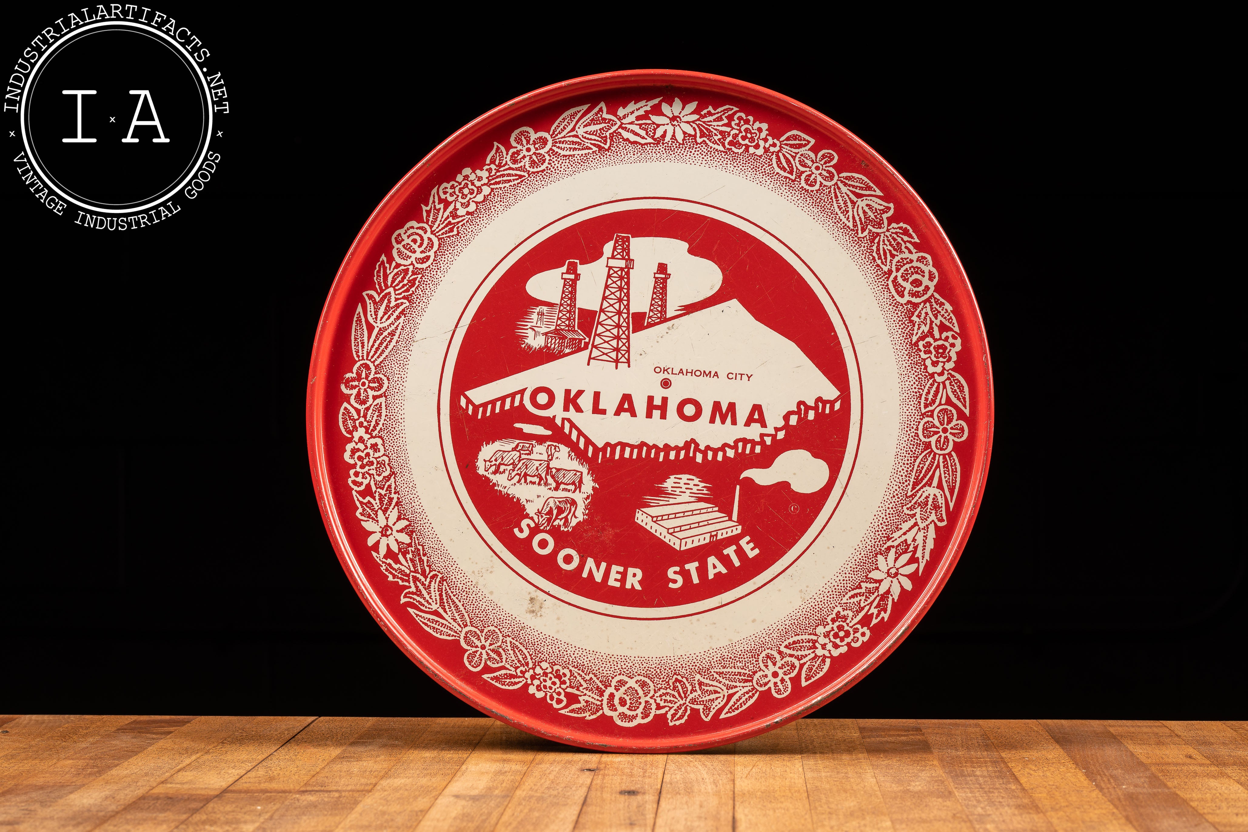 Vintage Oklahoma Tin Plate Sign – Industrial Artifacts