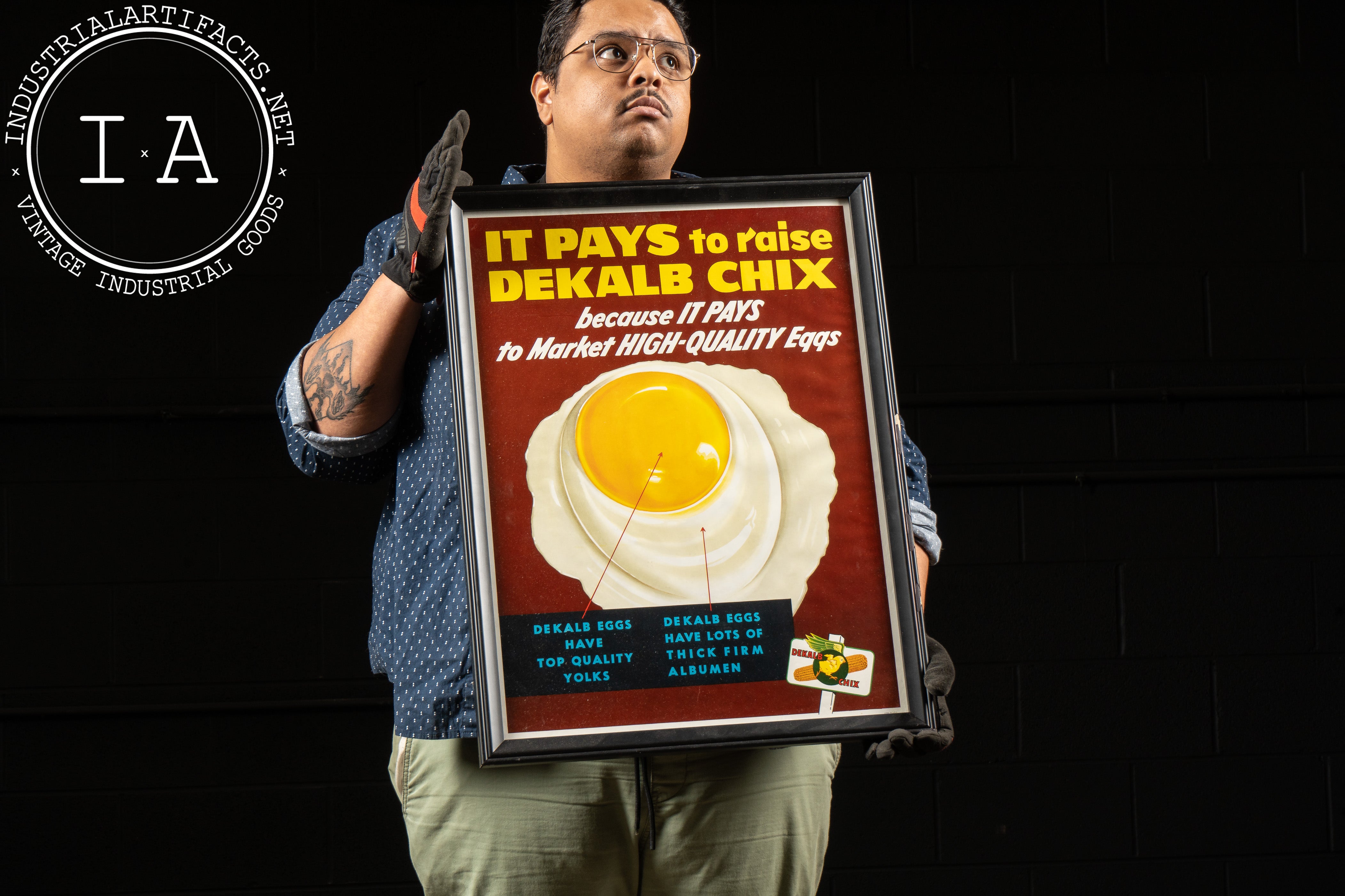 Vintage DeKalb Chix Framed Poster – Industrial Artifacts