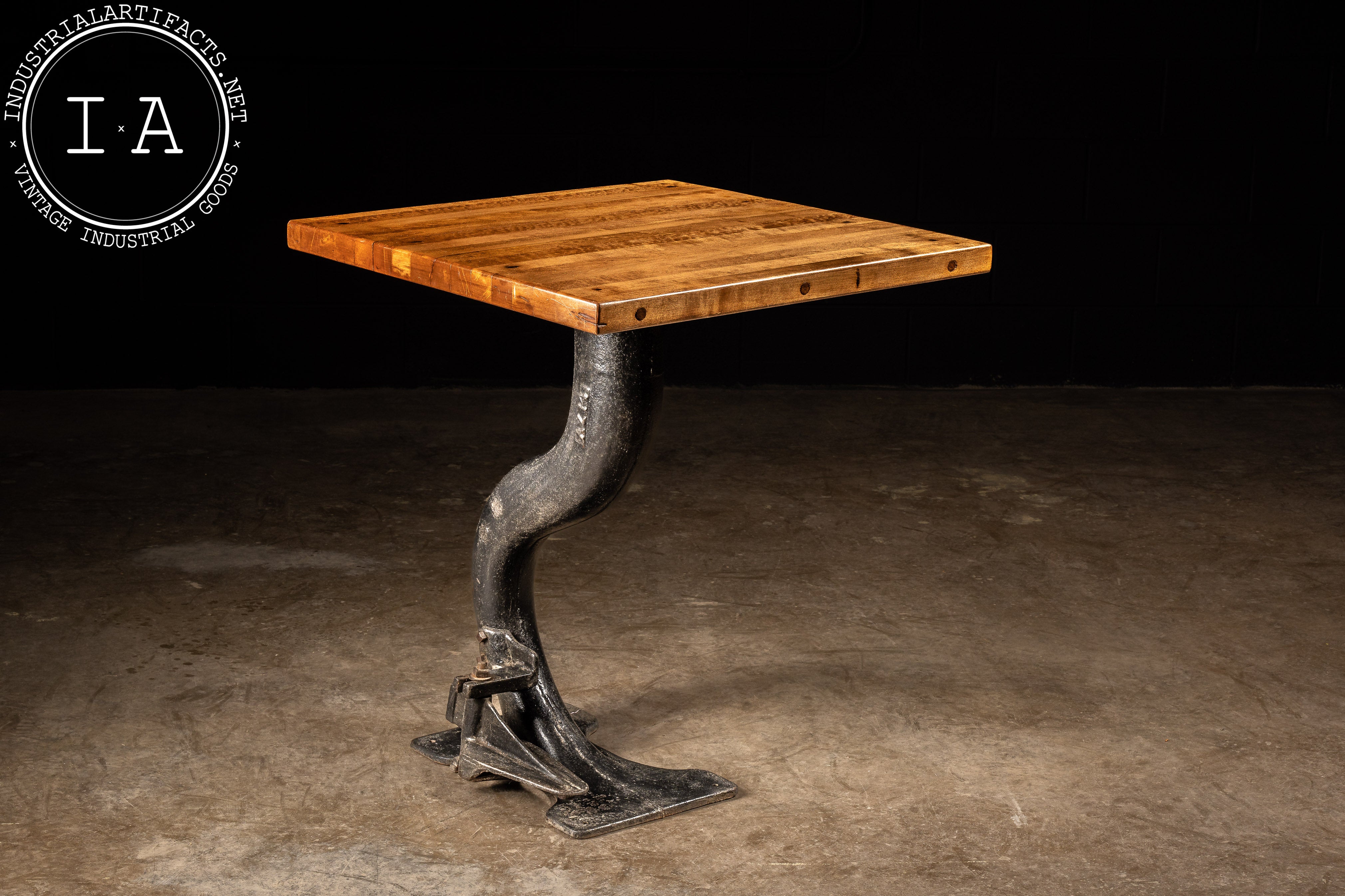 Vintage Cast Iron Machine Base Pub Table – Industrial Artifacts