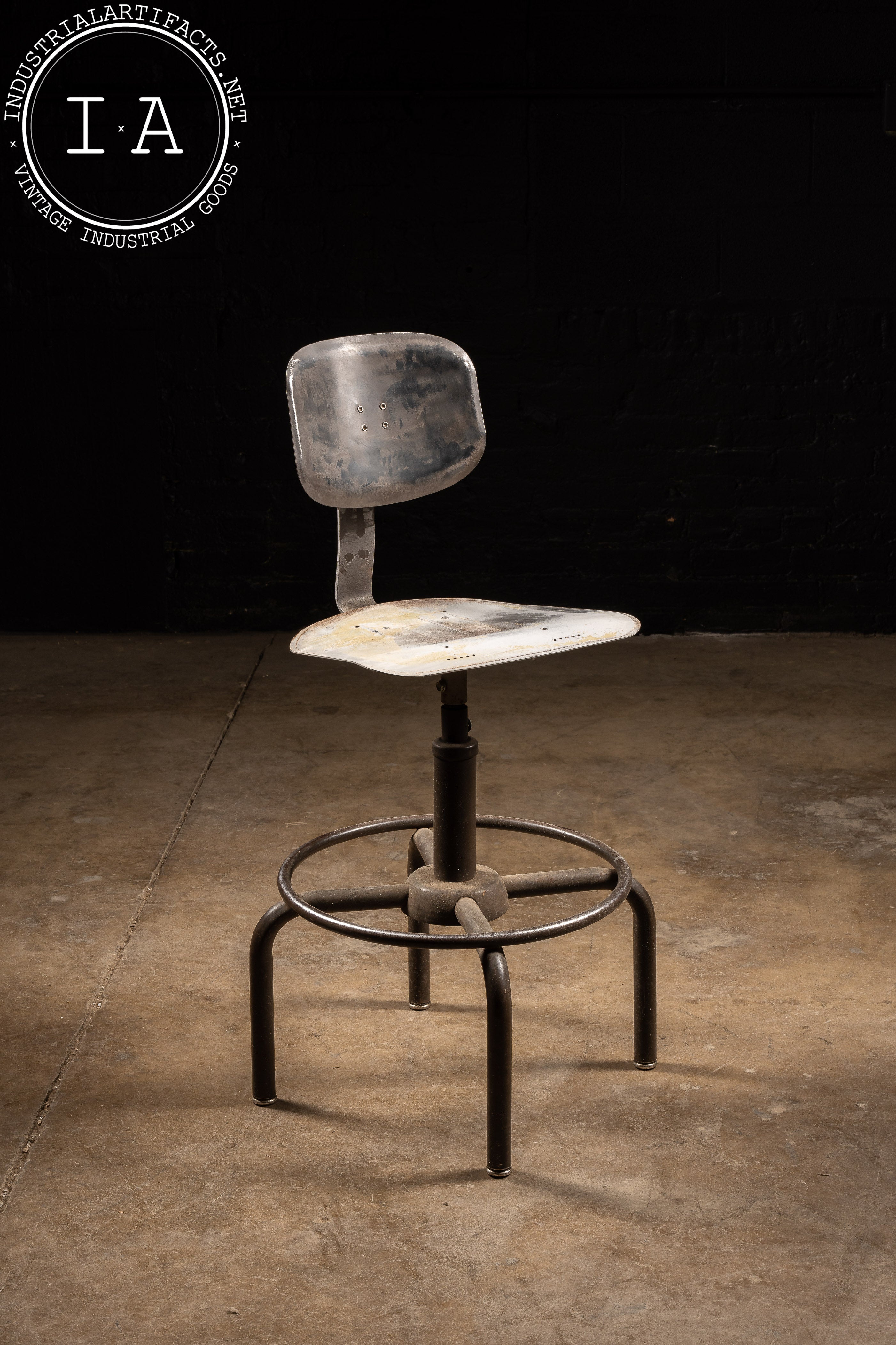 Vintage Industrial Steel Machinist Stool – Industrial Artifacts