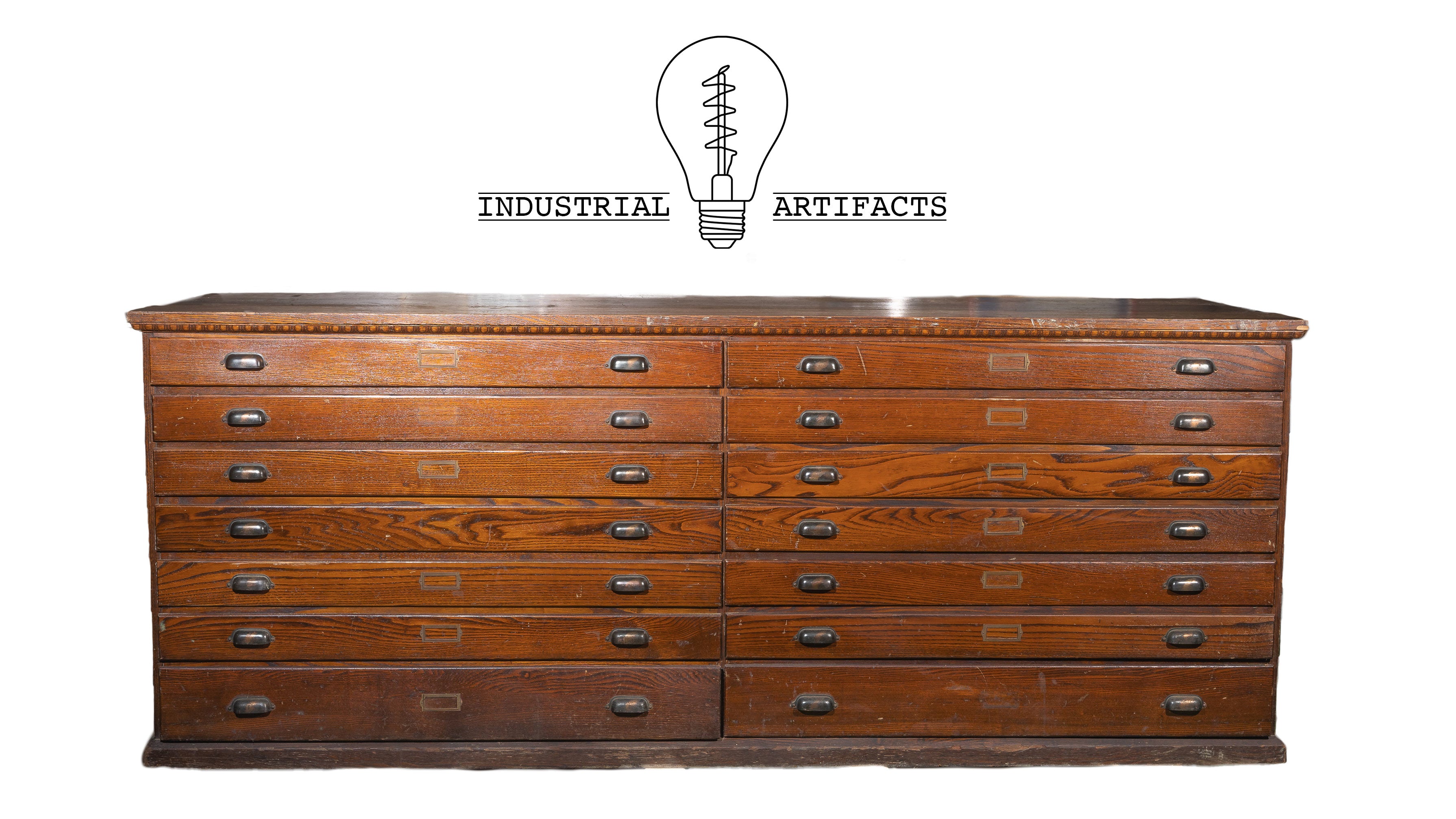 14 Drawer Double Flat File Countertop Cabinet – Industrial Artifacts