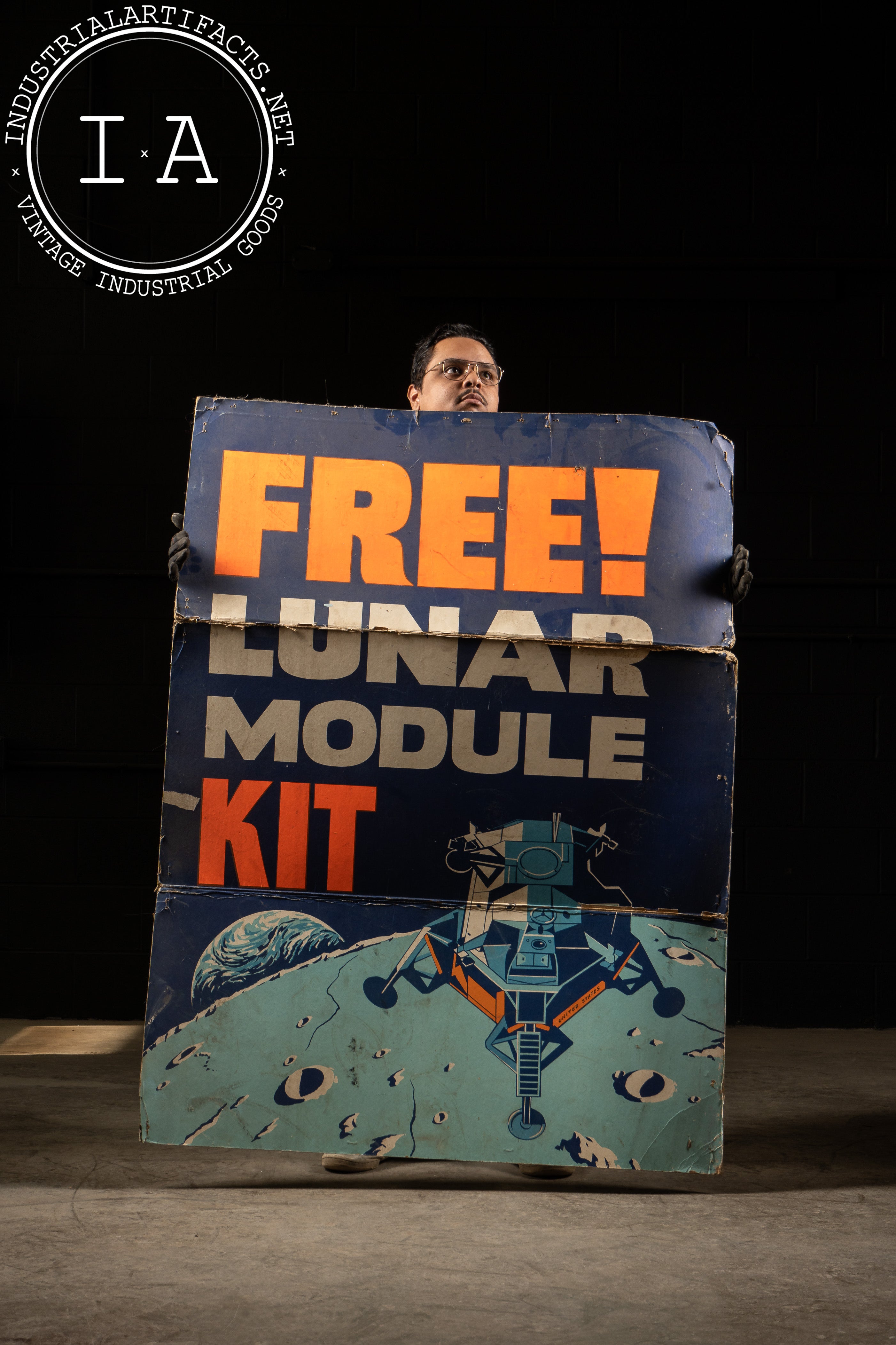 Vintage Gulf Oil Lunar Landing Promo Tri-Fold Sign c. 1969 – Industrial ...