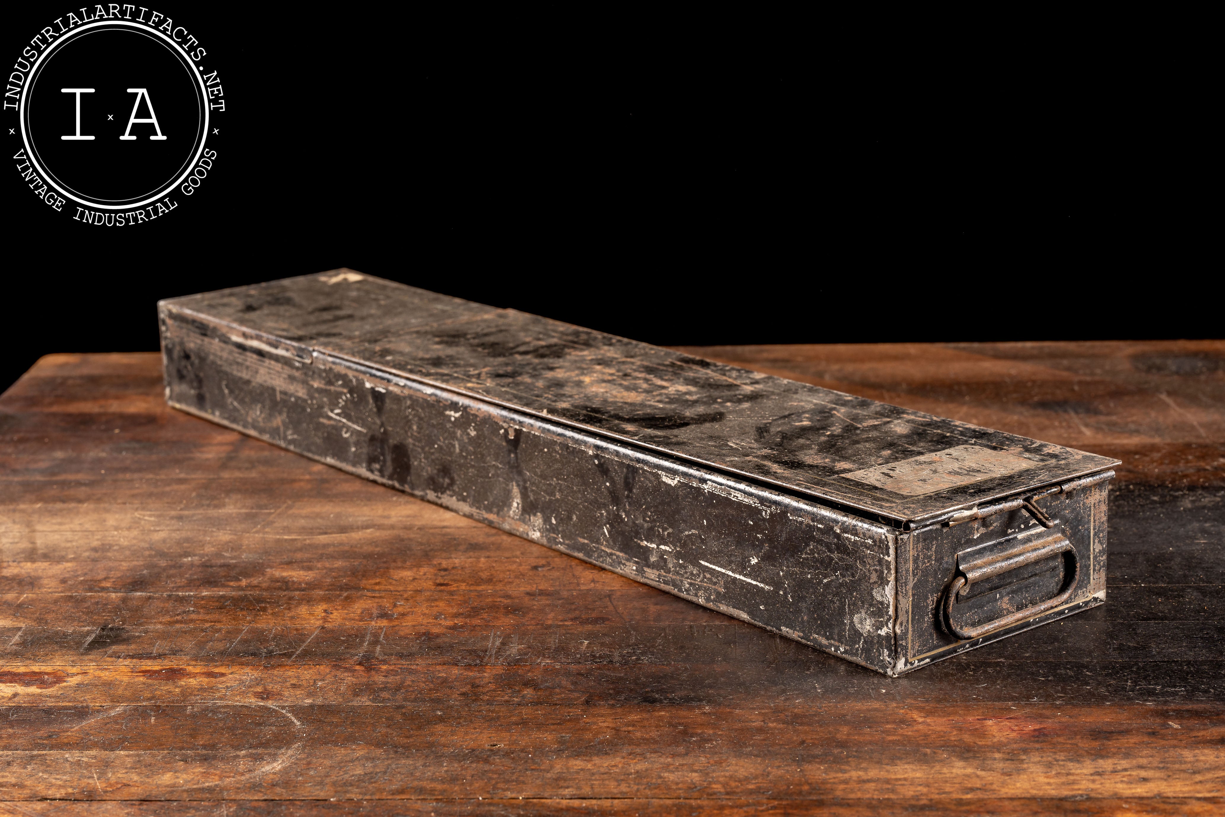 Vintage Metal Bankers Safety Deposit Box – Industrial Artifacts
