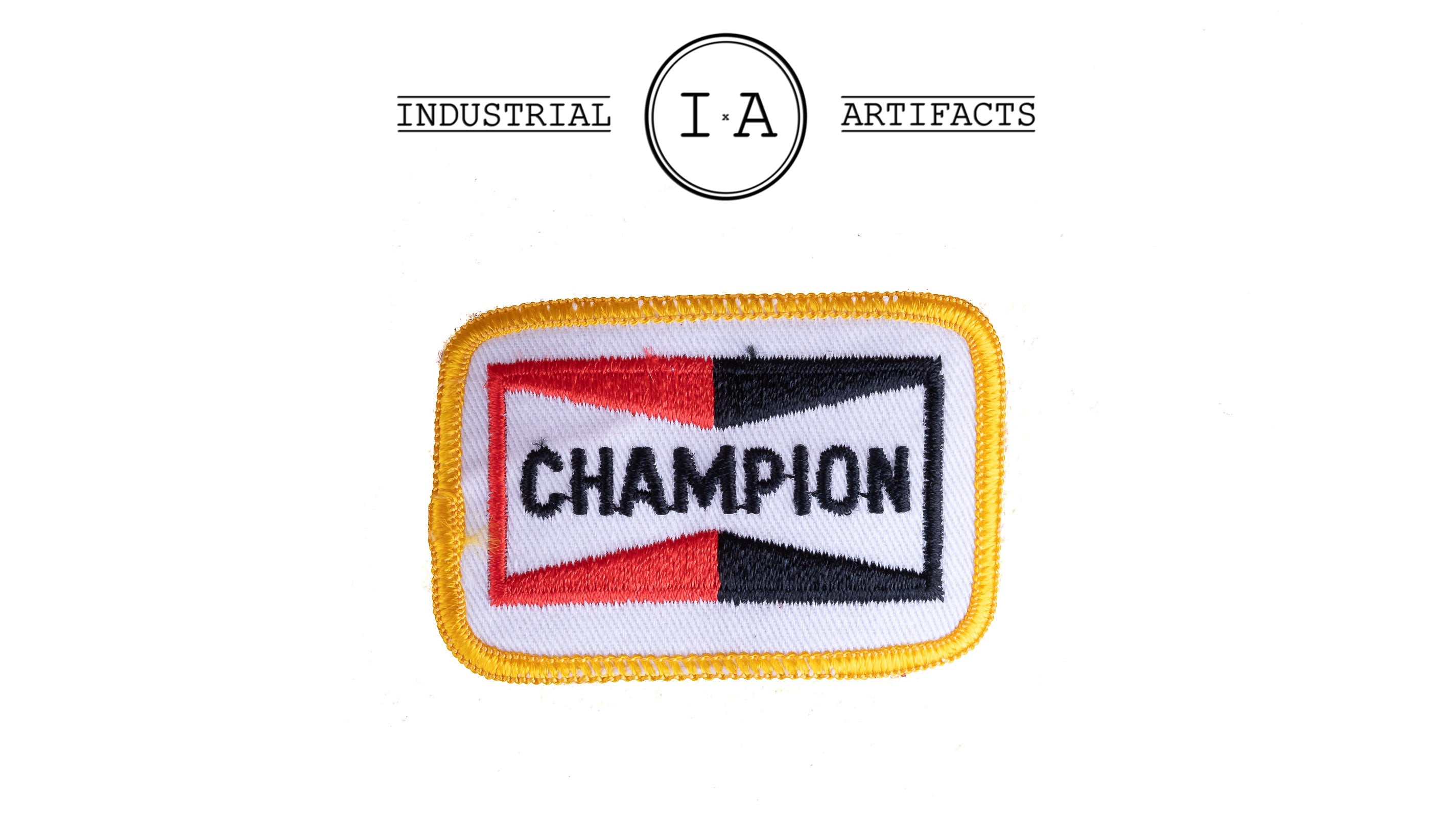 Vintage Iron On Champion Patch – Industrial Artifacts