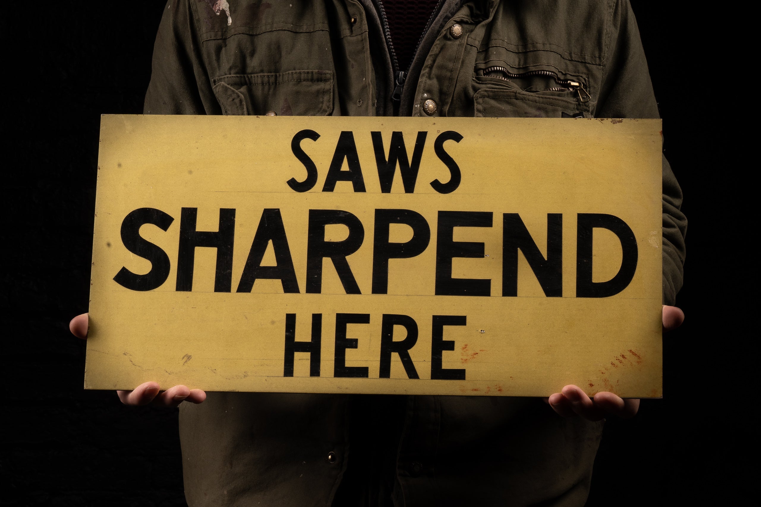 Antique Single Sided Aluminum Trade Sign – Industrial Artifacts