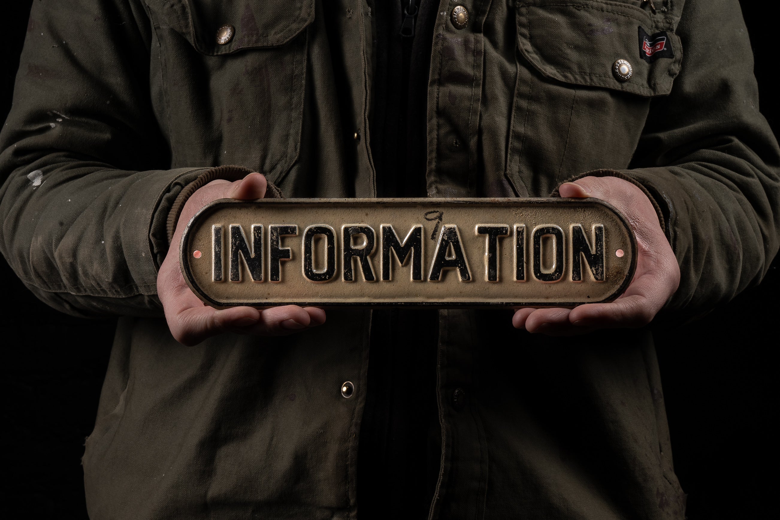 Vintage Tin Information Sign – Industrial Artifacts