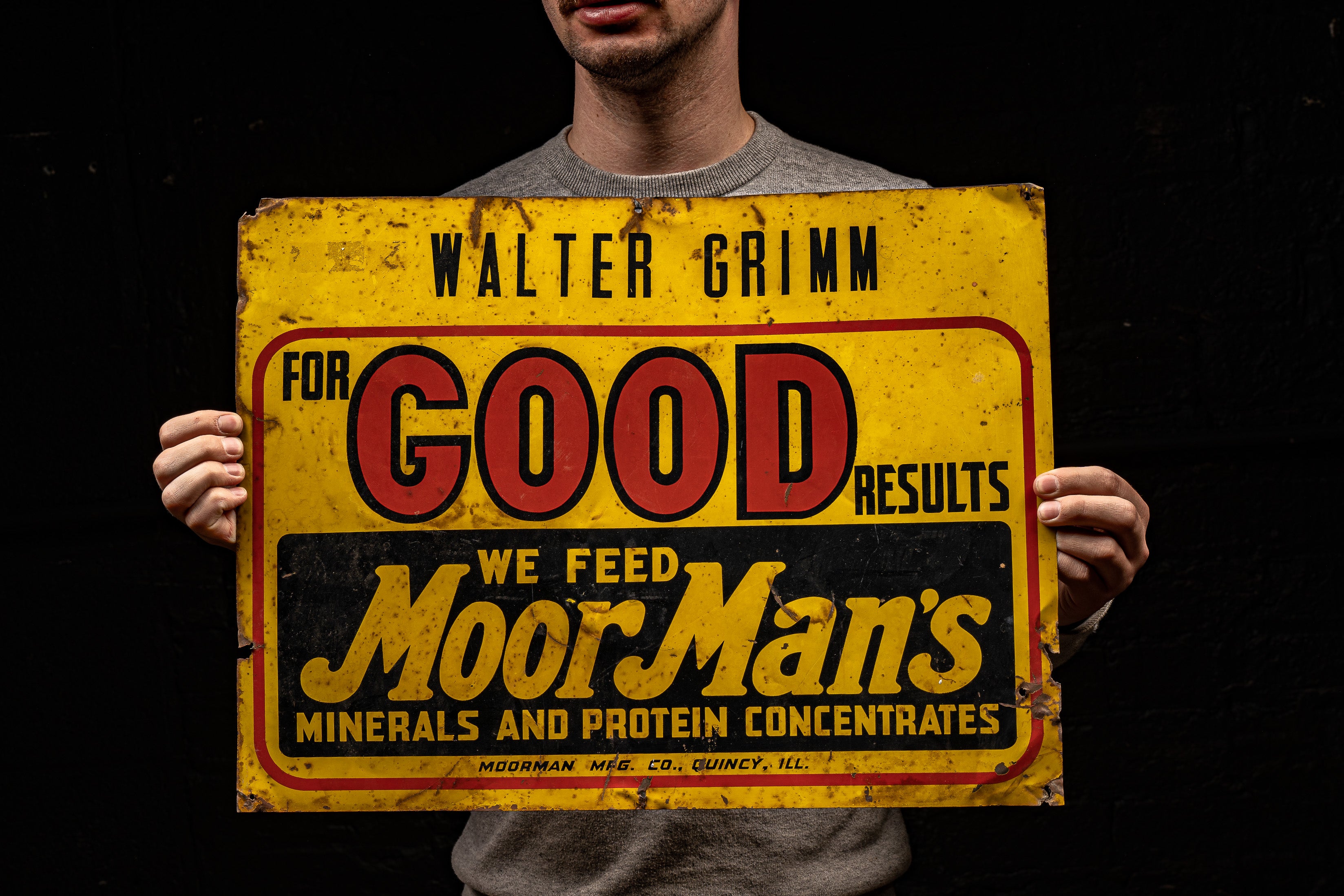 c. 1960s MoorMan's Single Sided Tin Advertisement – Industrial Artifacts