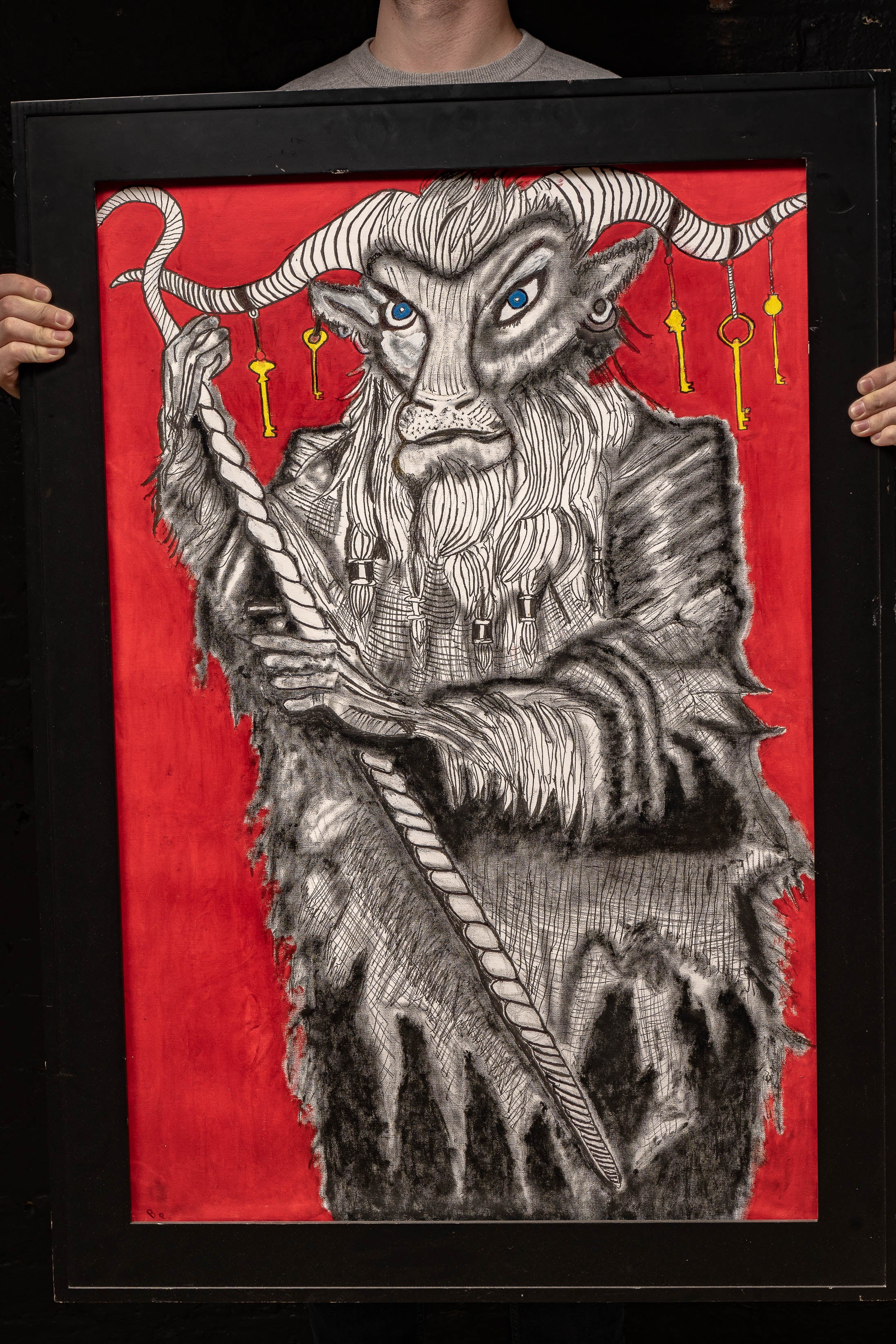 Painting of a Faun with Shepherd's Crook – Industrial Artifacts