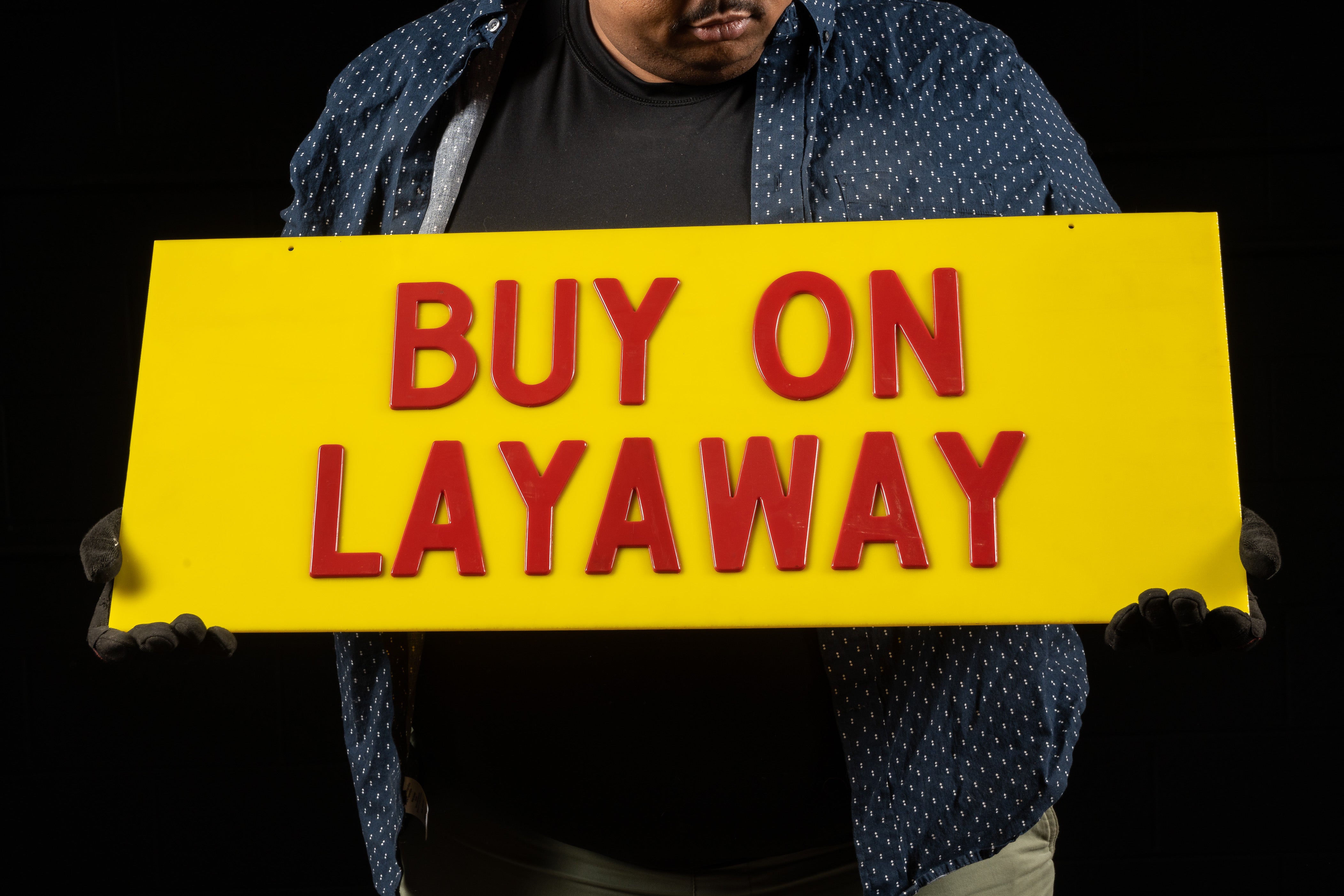 Vintage Acrylic Layaway Sign – Industrial Artifacts