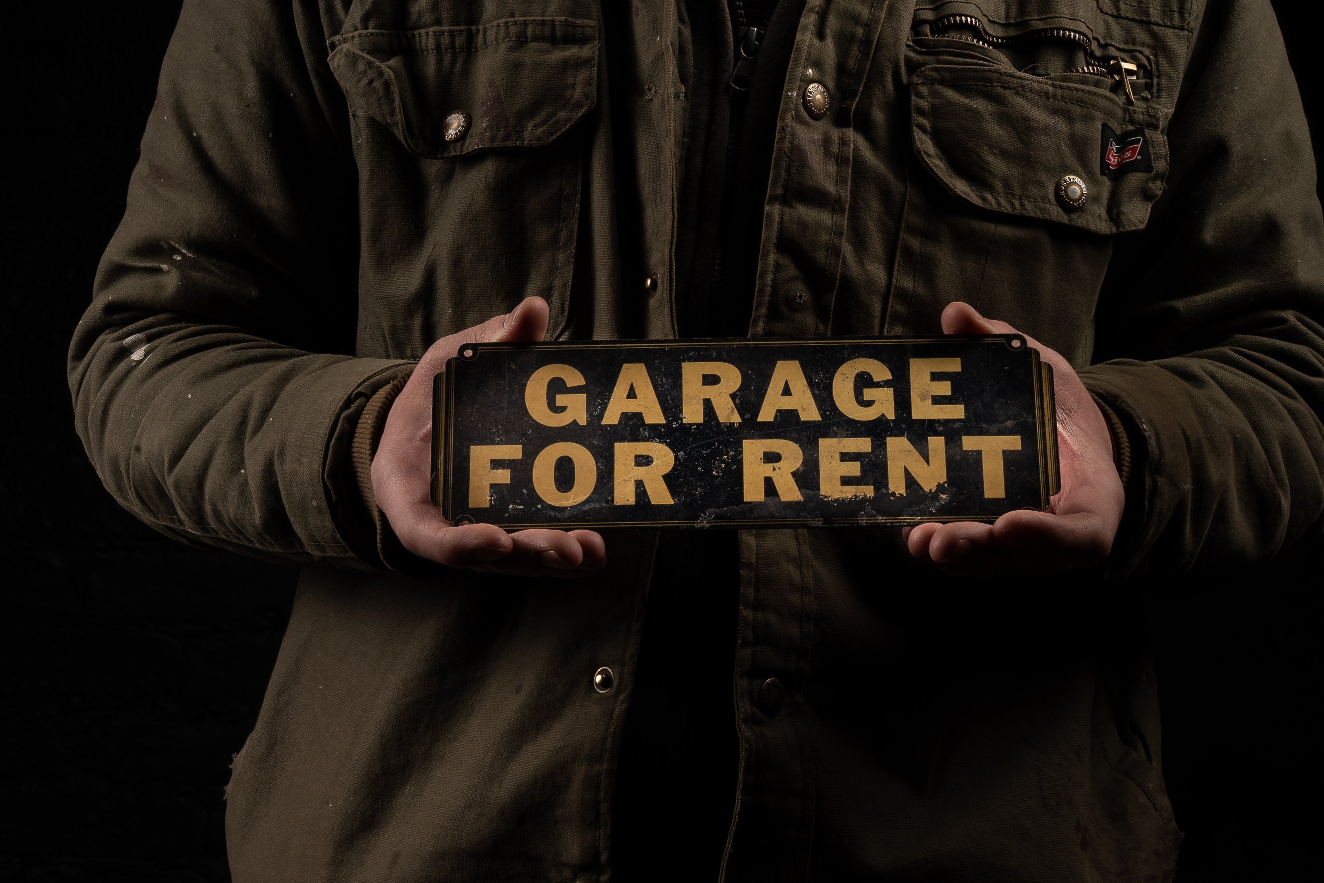 c. 1930s Art Deco Garage for Rent Sign – Industrial Artifacts