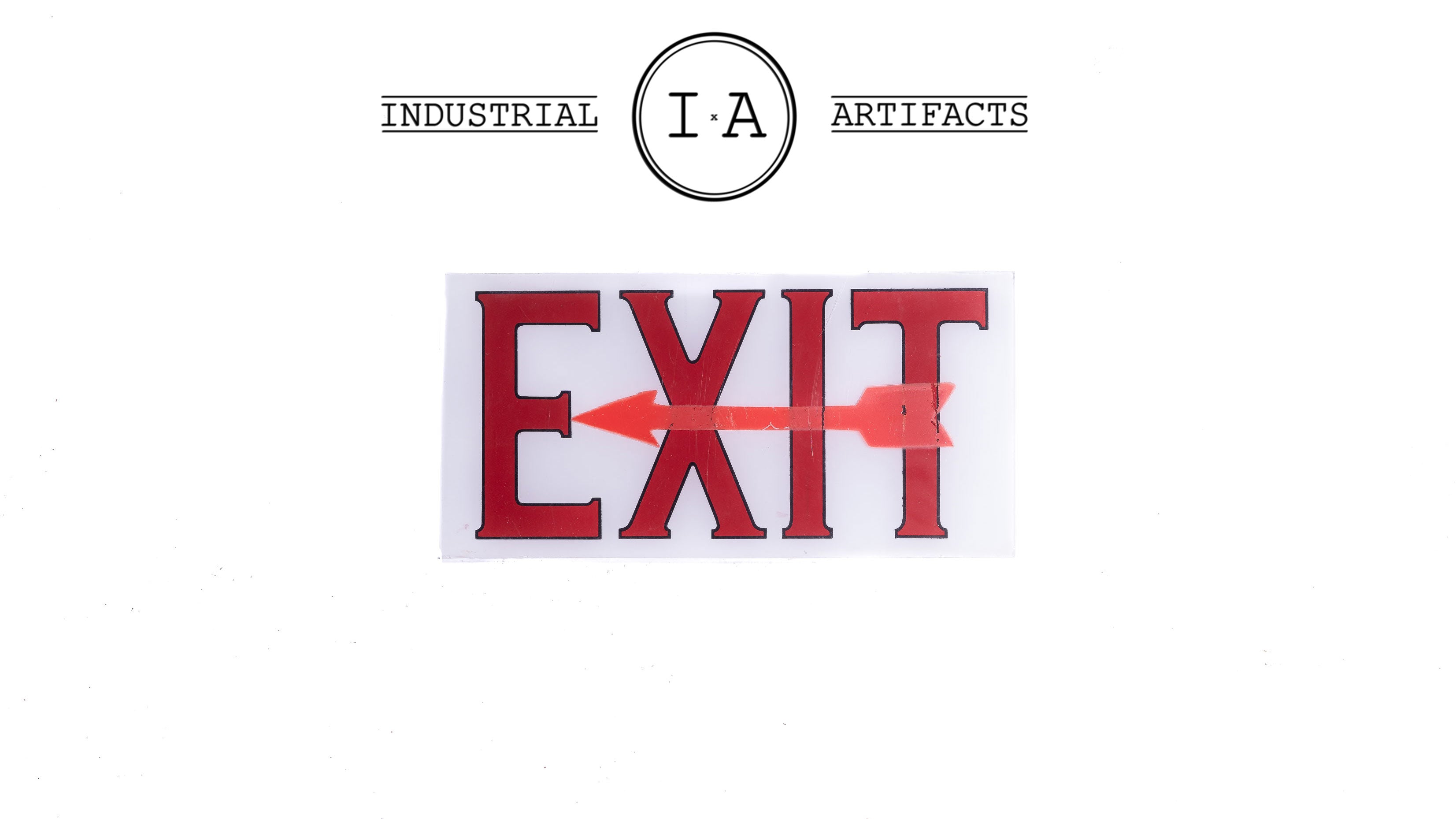 Antique Reverse Painted Exit Arrow Sign – Industrial Artifacts