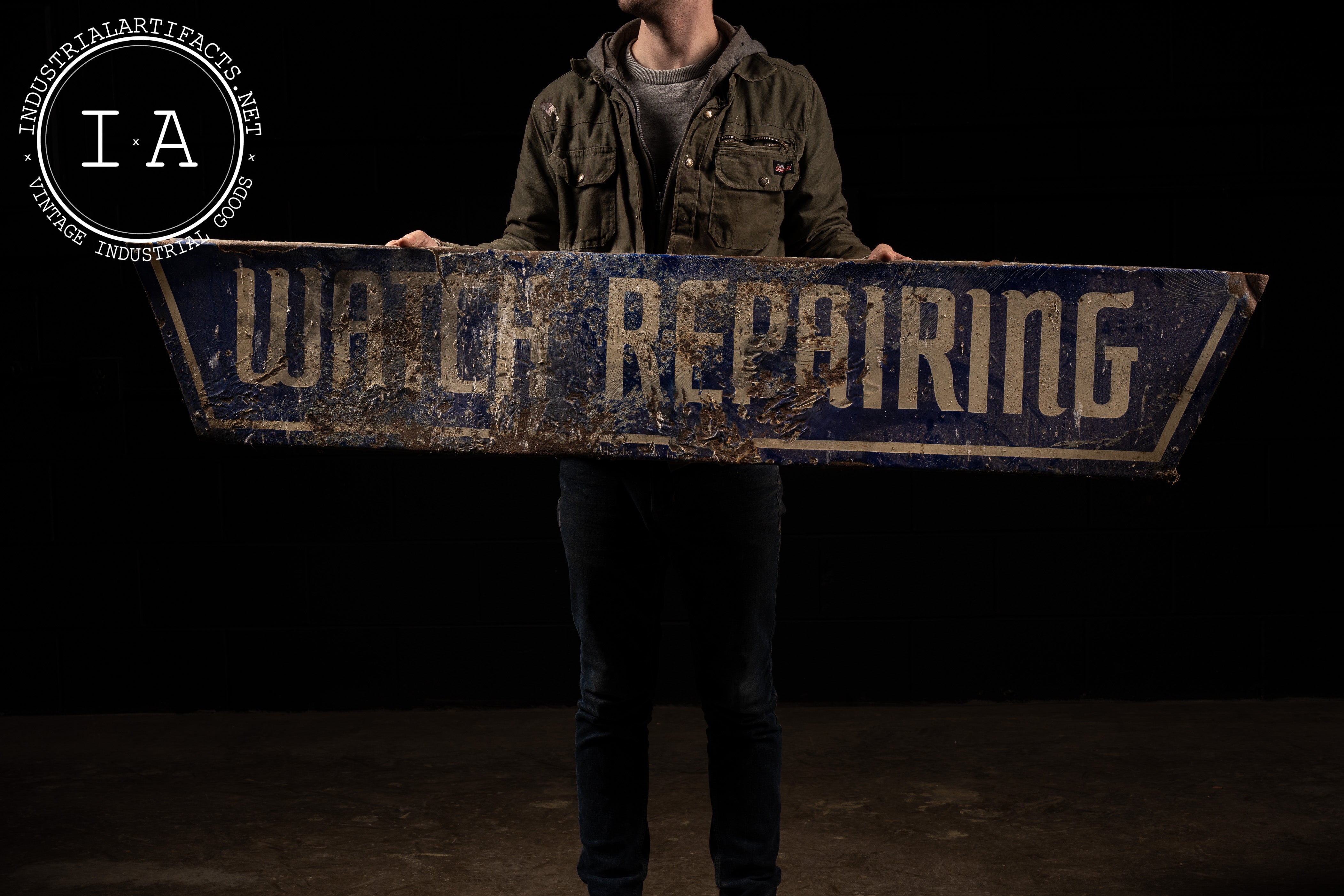 Antique Porcelain Enamel Watch Repair Sign – Industrial Artifacts