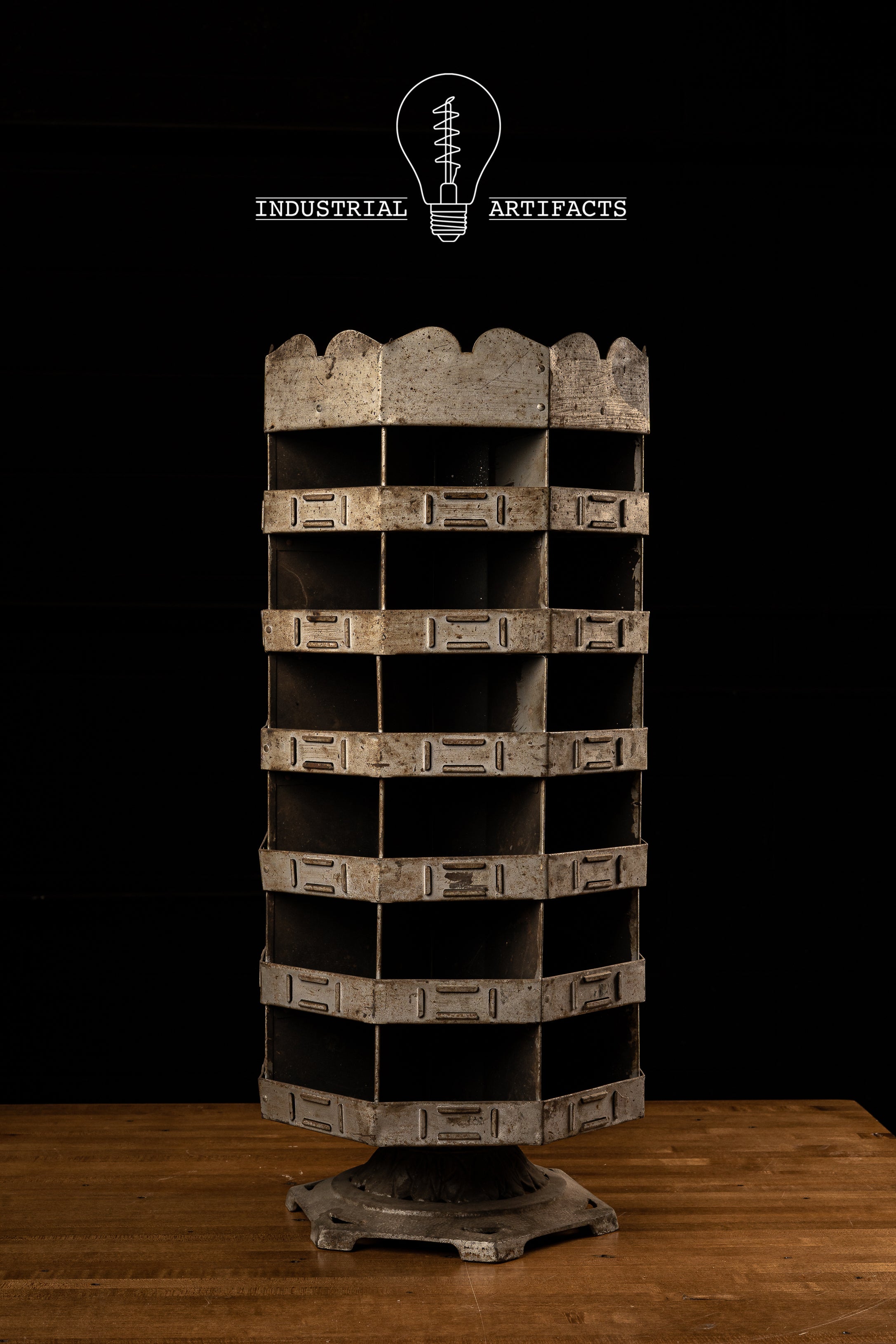 Antique Rotating Parts Bin by National – Industrial Artifacts