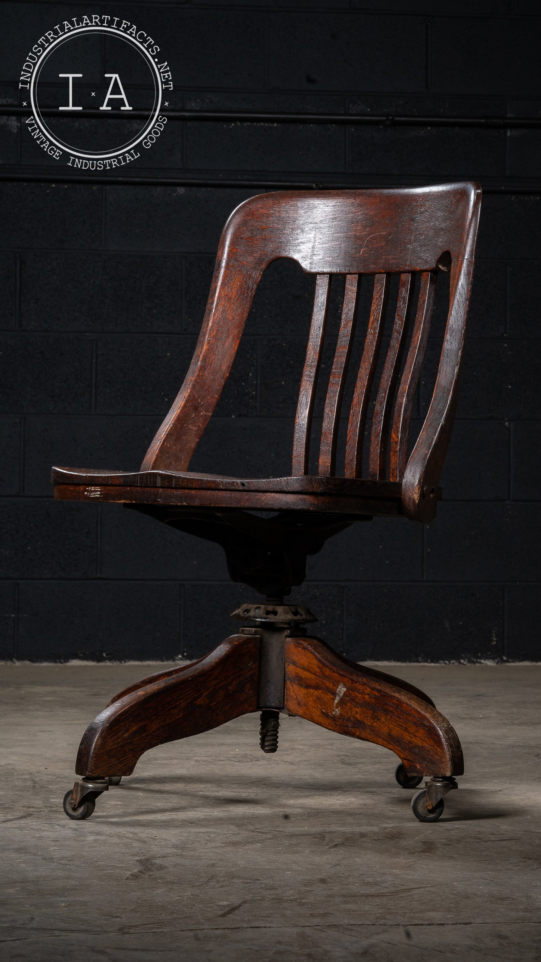 Antique Bankers Swivel Chair – Industrial Artifacts