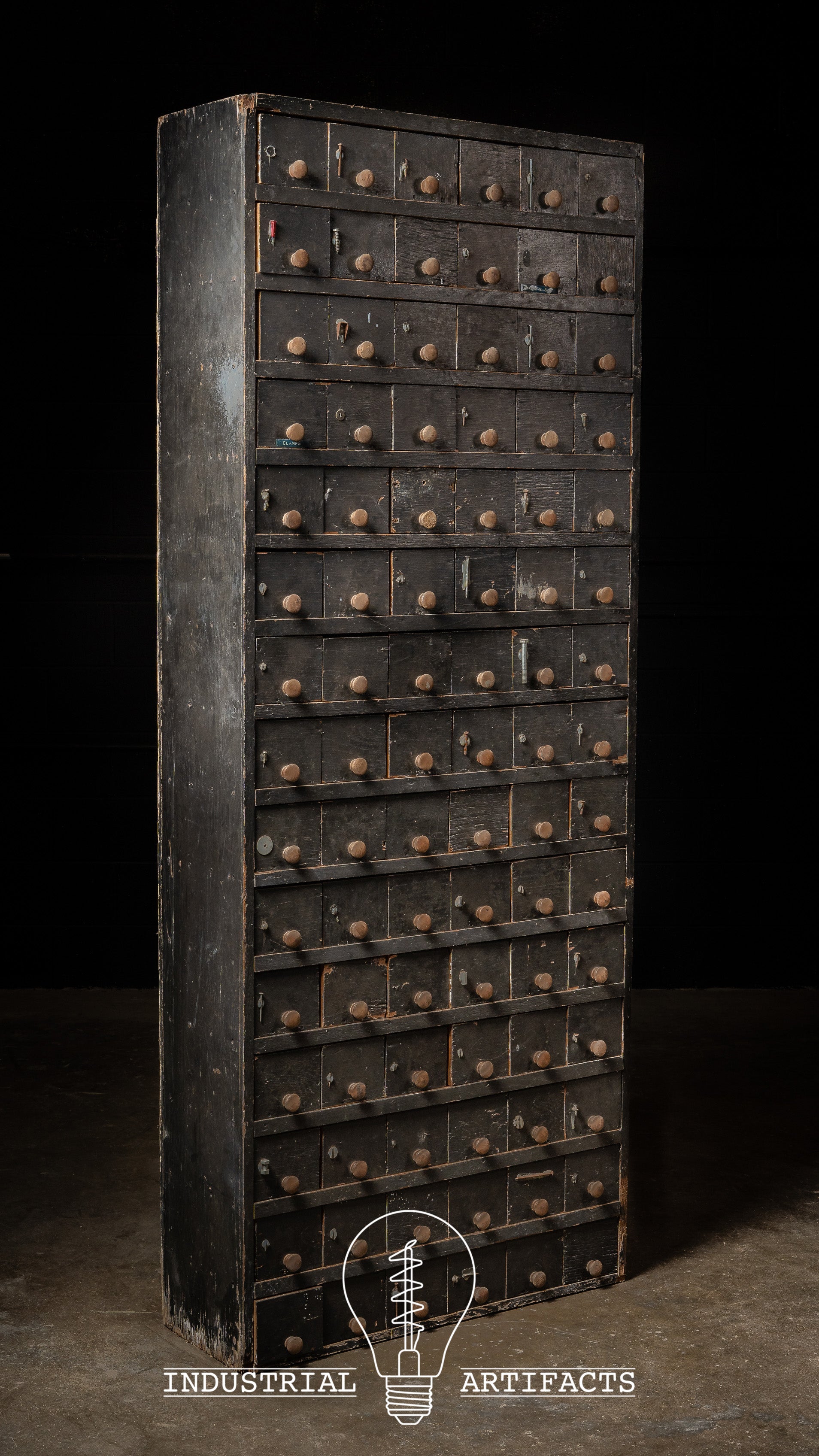 Antique Industrial 90 Drawer Hardware Store Cabinet – Industrial Artifacts
