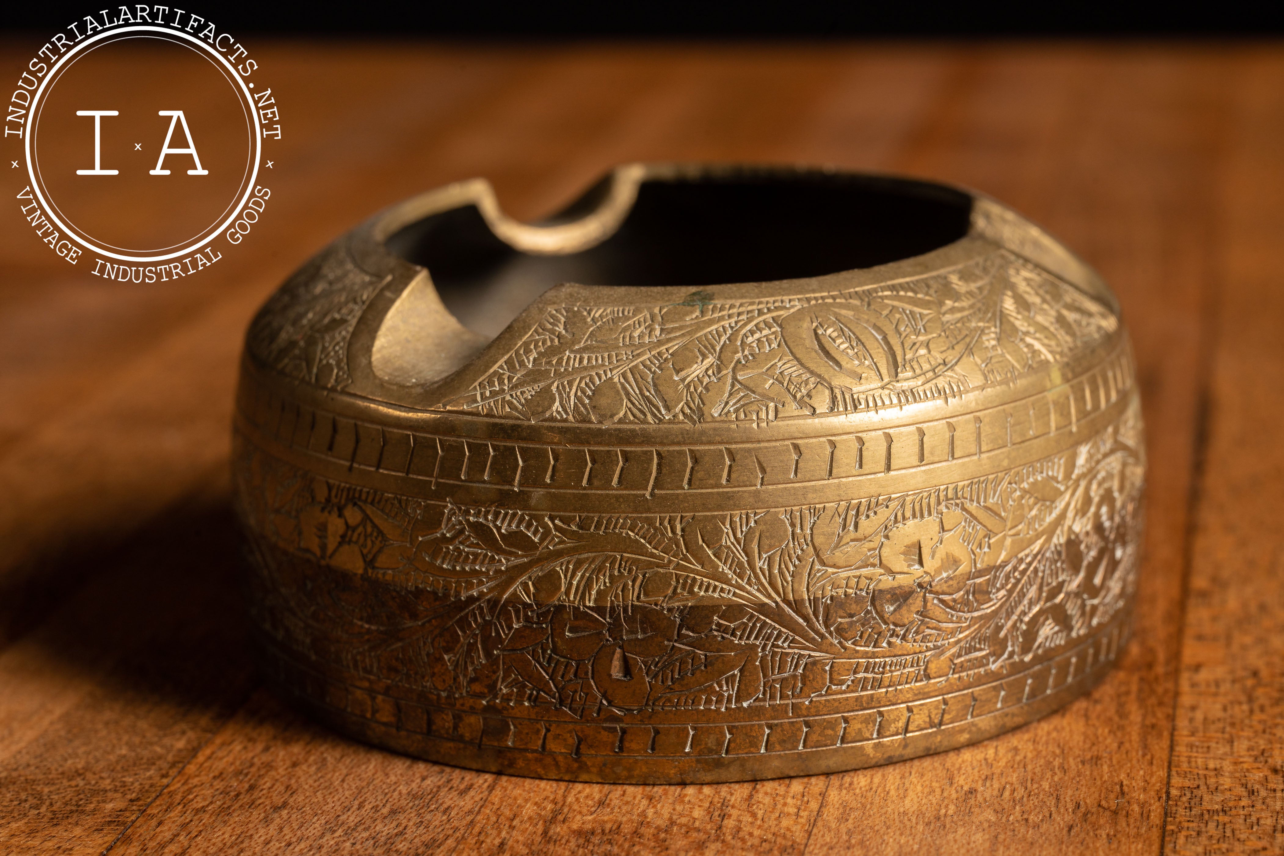 Vintage Brass Tabletop Ashtray – Industrial Artifacts