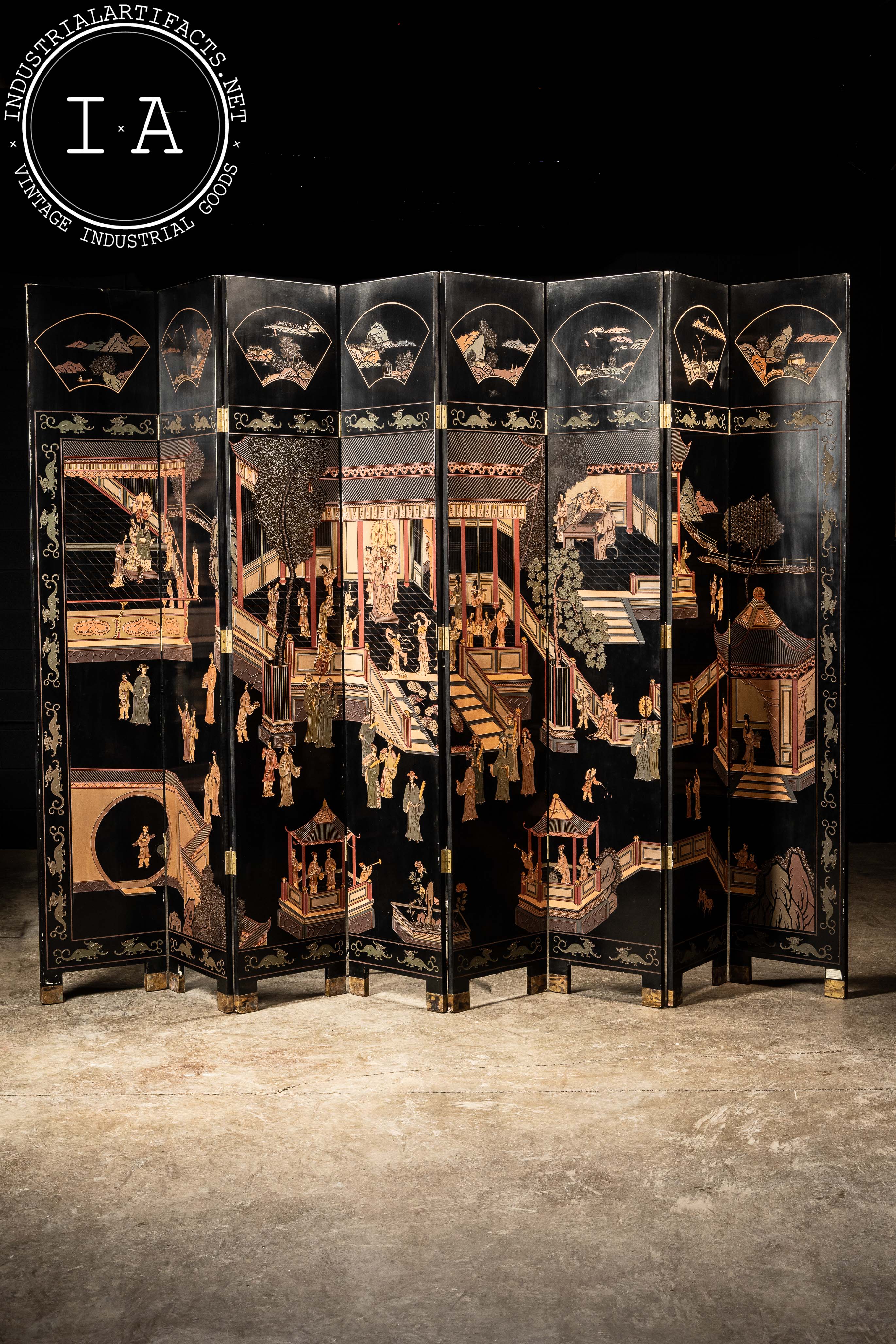 Massive Vintage Chinese Coromandel Screen – Industrial Artifacts